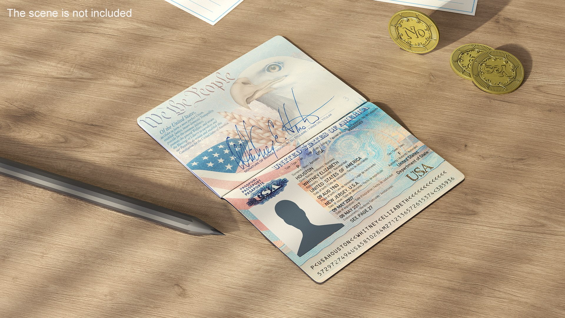 USA Passport Open Page 3D Model - TurboSquid 2219337