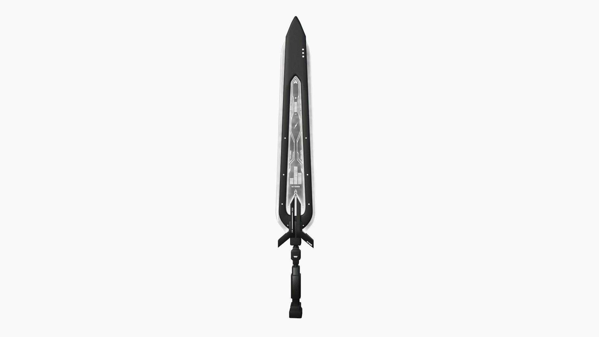 3D SciFi Sword B07 Black White - Sci Fi Weapon Design model ...