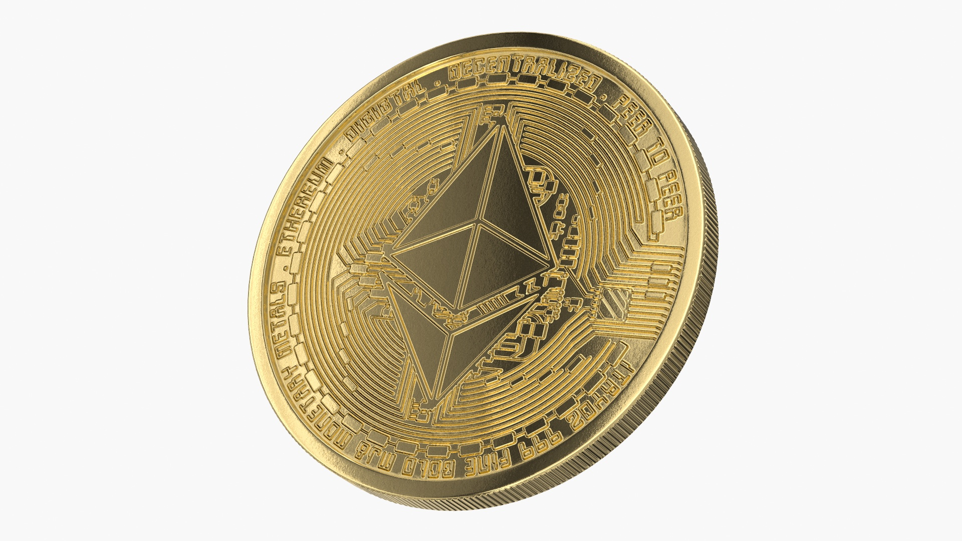 3D Model Ethereum Gold Coin - TurboSquid 2276125