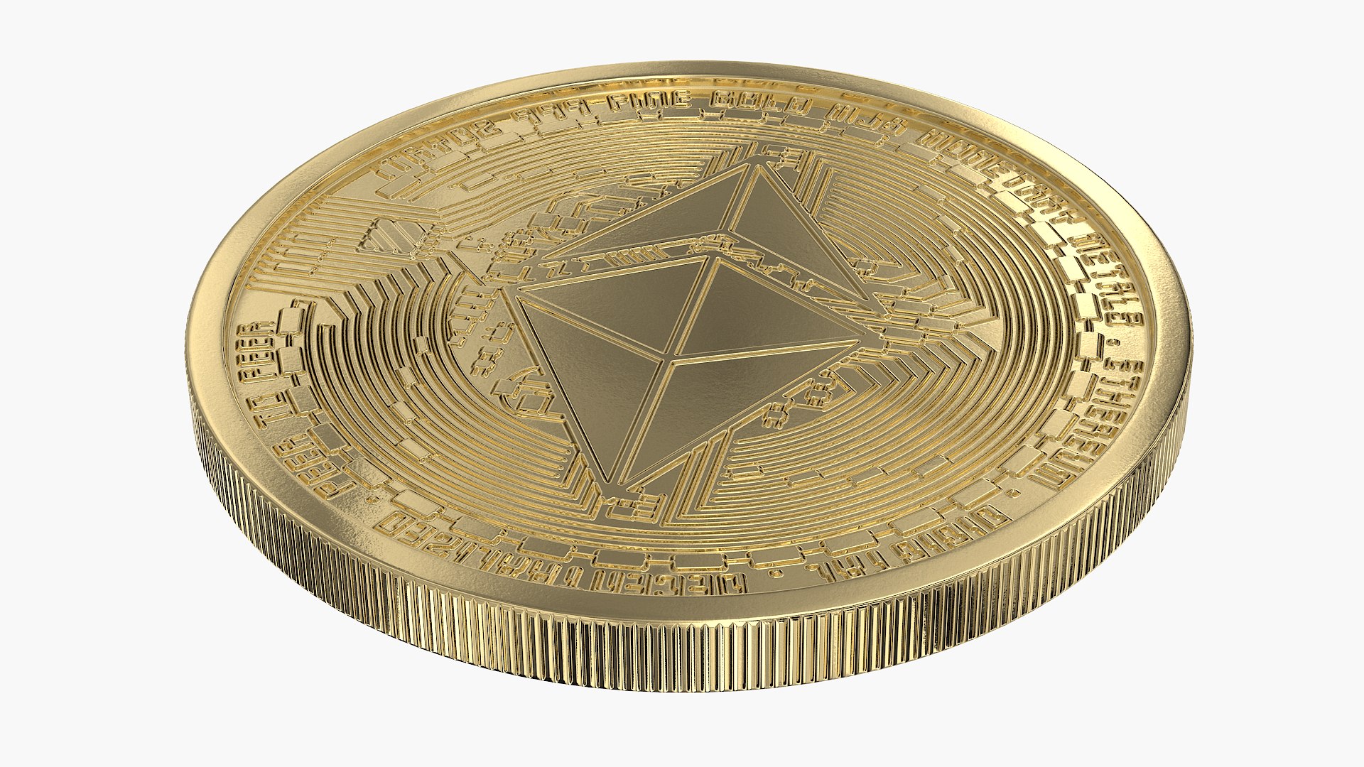 3D Model Ethereum Gold Coin - TurboSquid 2276125