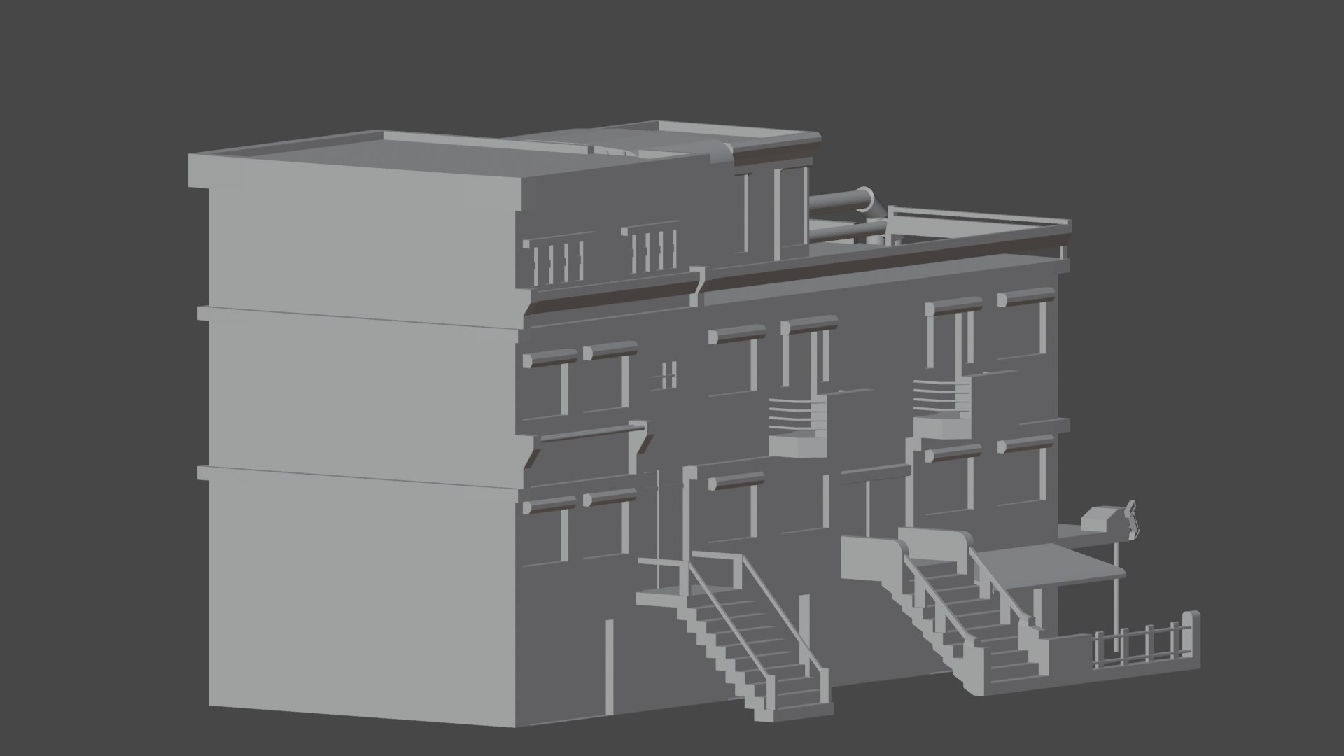 3D Model House Three-storey - TurboSquid 1918205