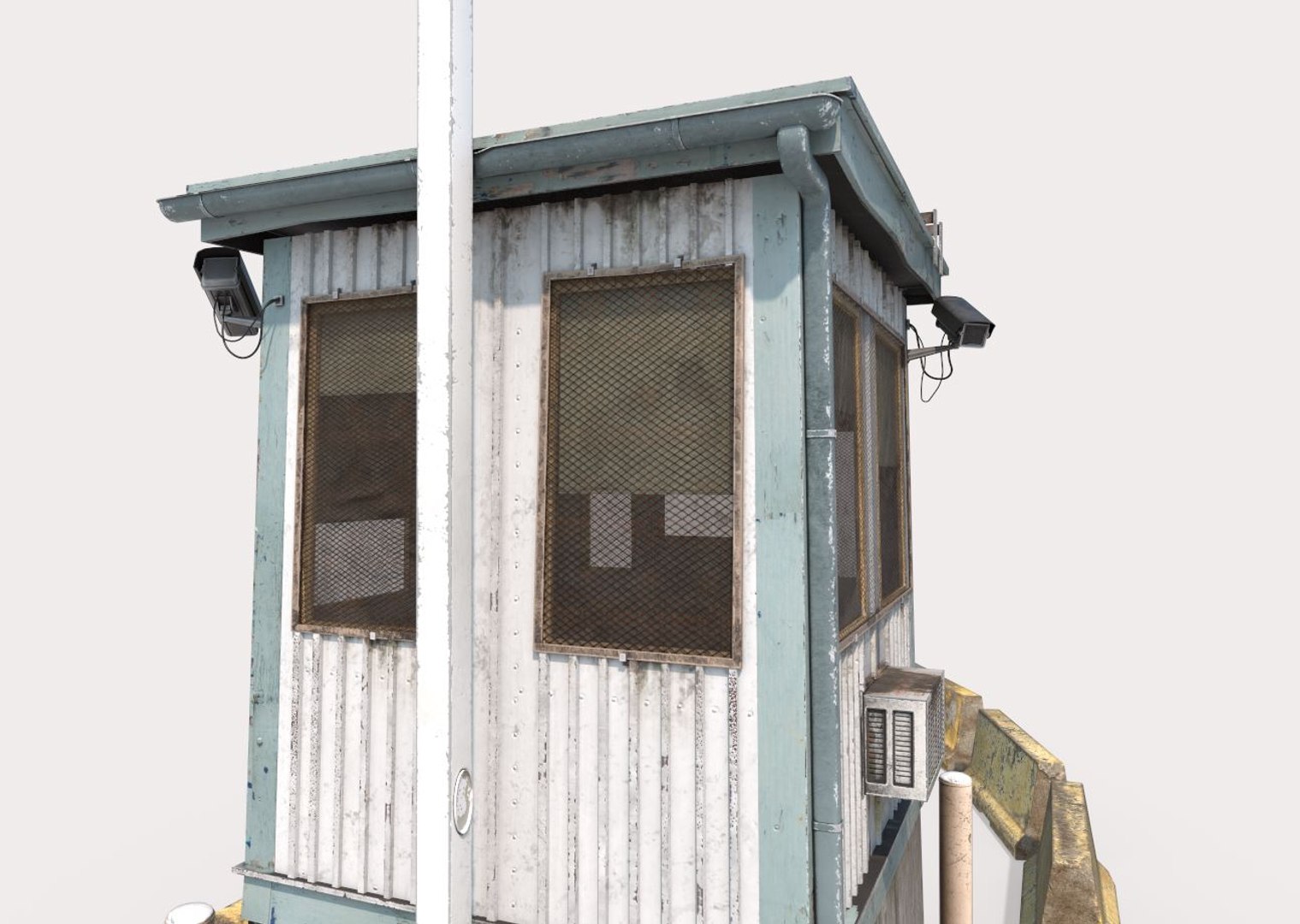 3D Security Booth With Roadblocks - TurboSquid 2086332