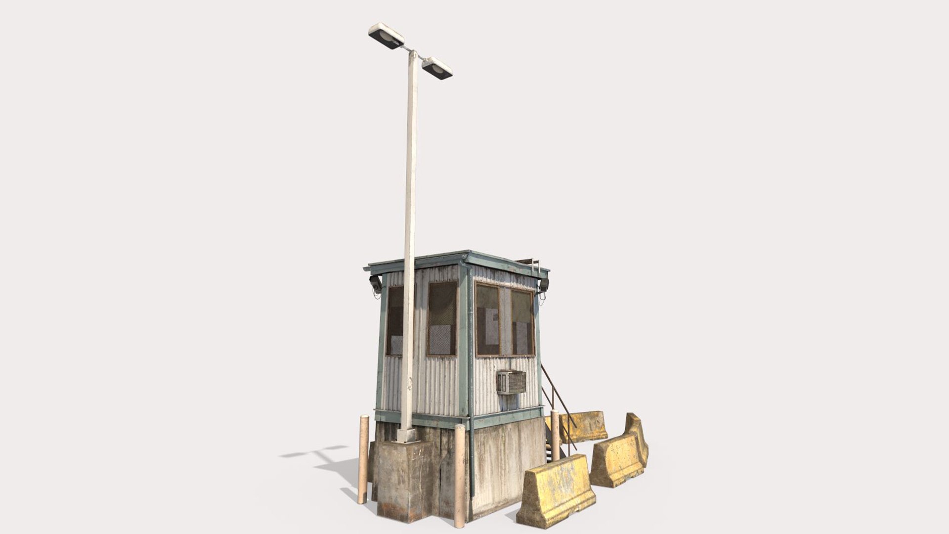 3D Security Booth With Roadblocks - TurboSquid 2086332