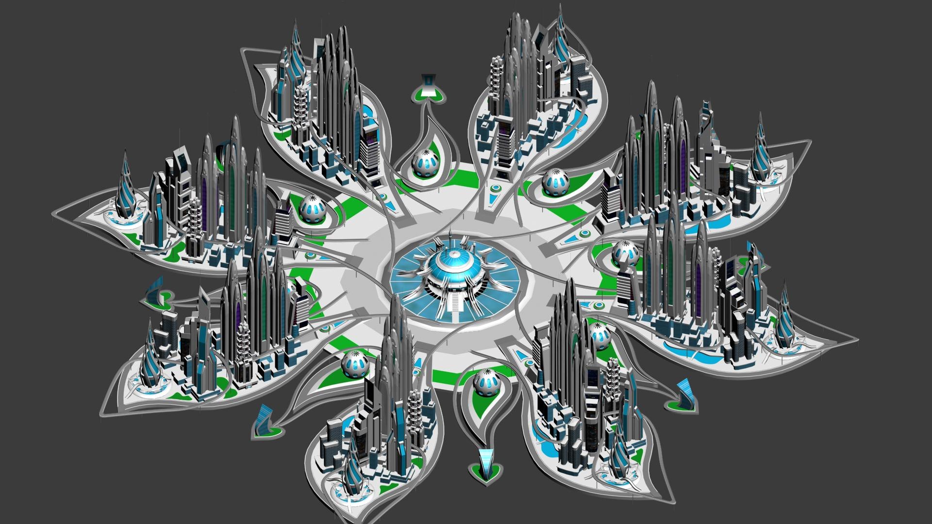 Flower Style City Model - TurboSquid 2138996