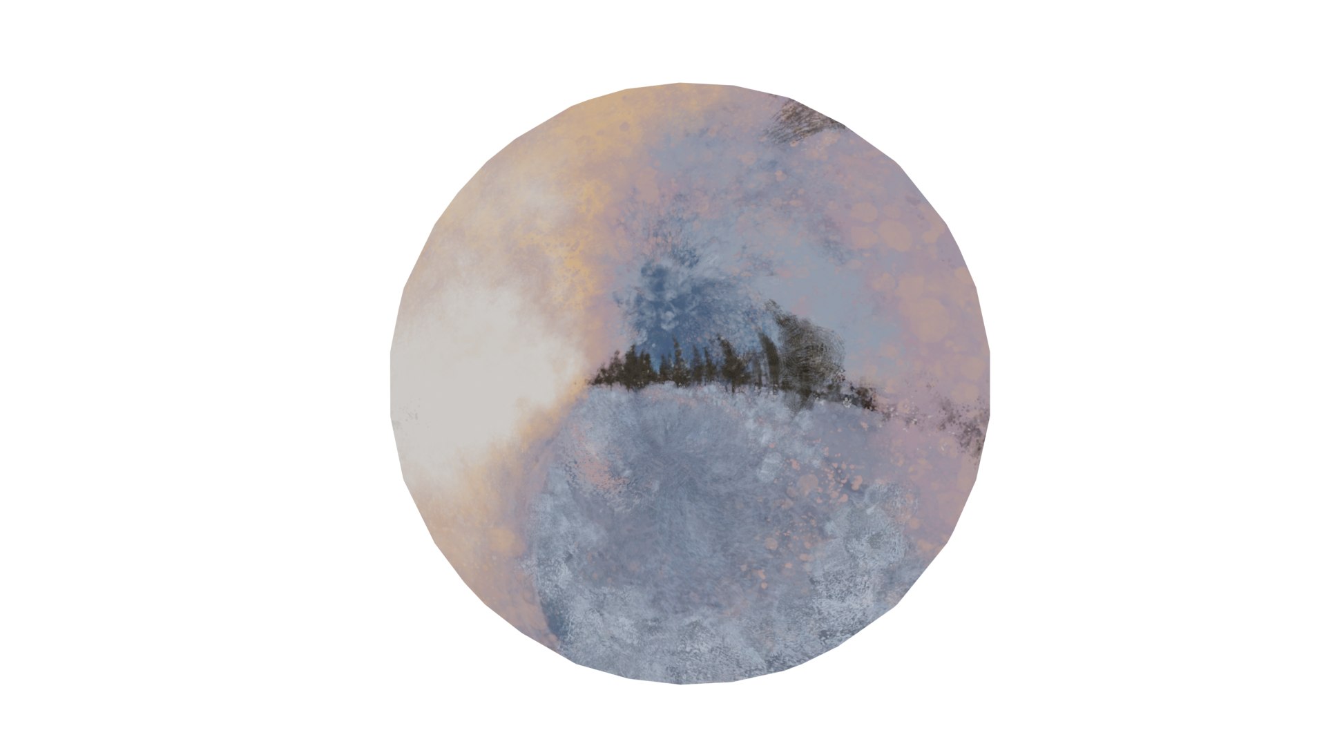 360 VR Panoramic Skybox equirectangular handpainted snow forest 3D ...