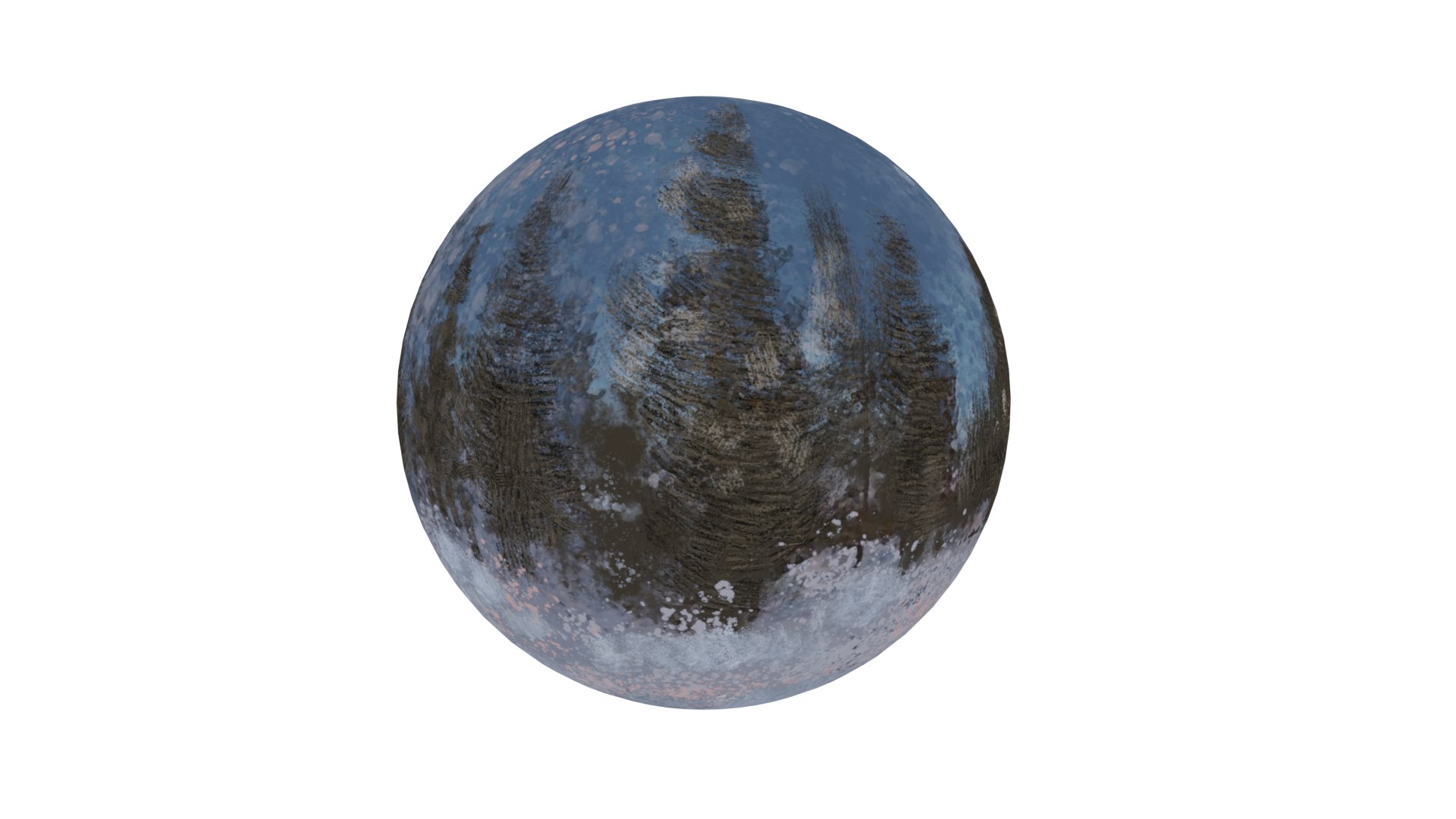 360 VR Panoramic Skybox equirectangular handpainted snow forest 3D ...