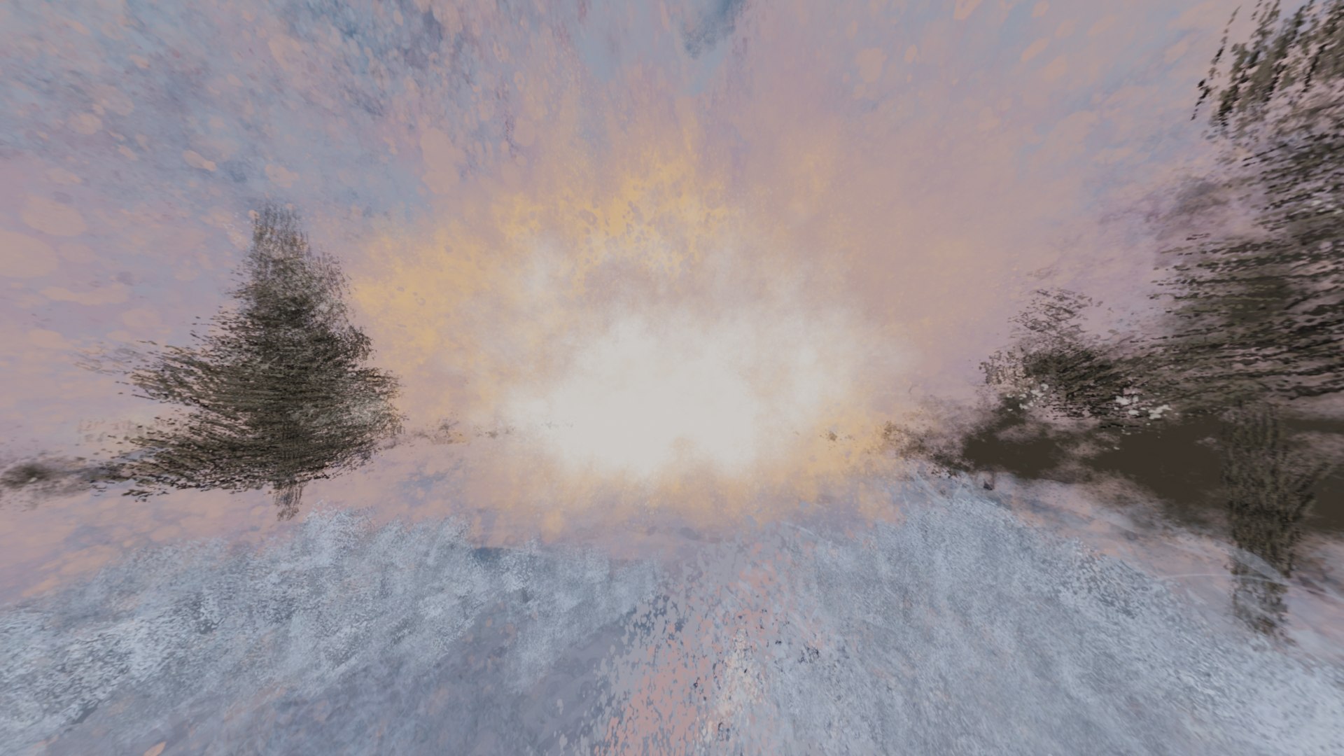 360 VR Panoramic Skybox equirectangular handpainted snow forest 3D ...