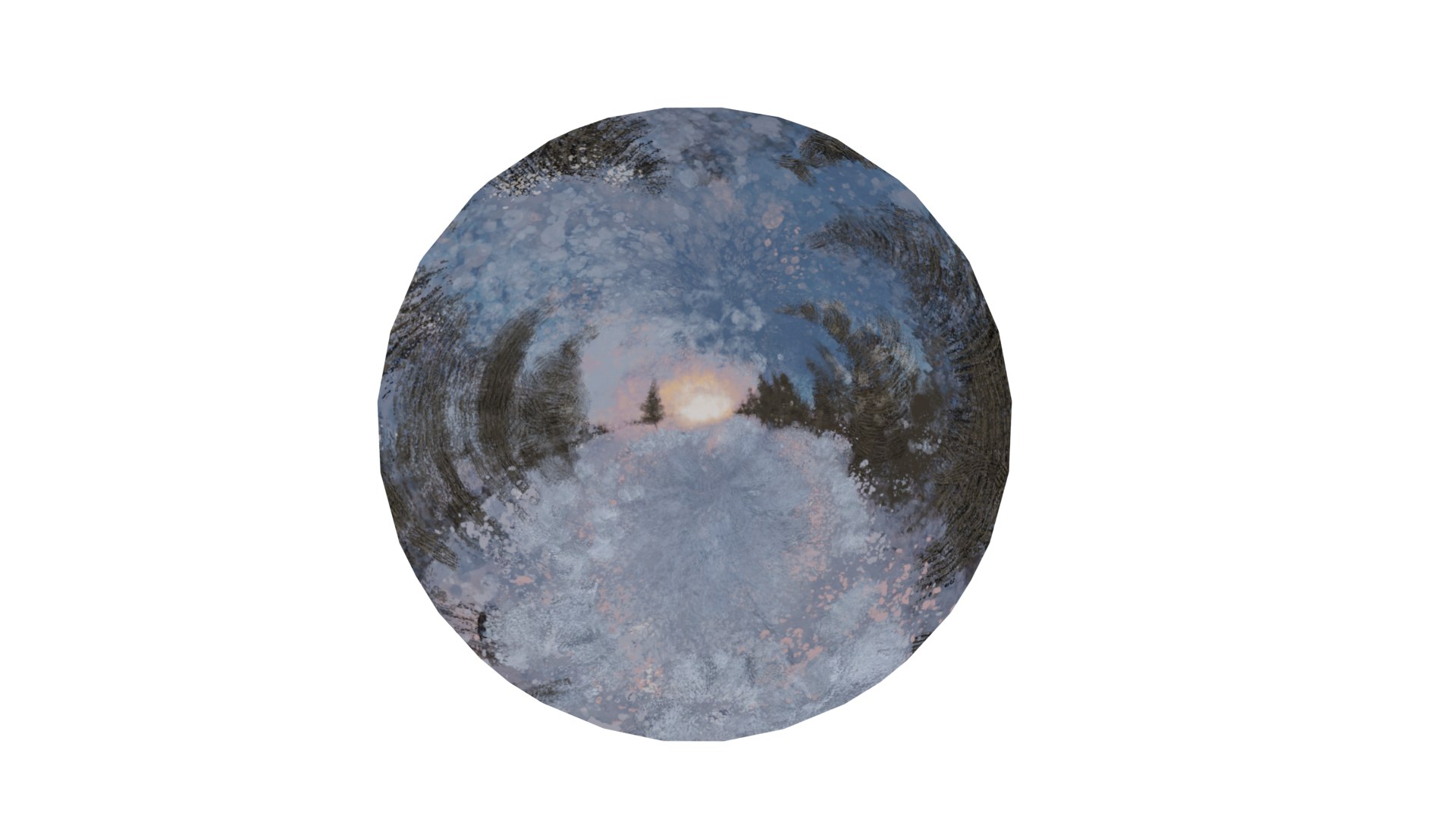 360 VR Panoramic Skybox equirectangular handpainted snow forest 3D ...