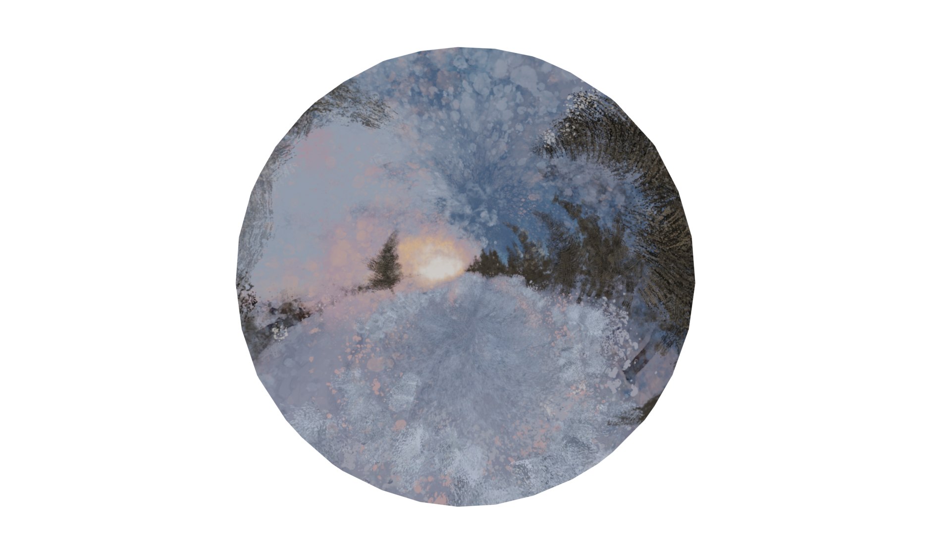 360 VR Panoramic Skybox equirectangular handpainted snow forest 3D ...