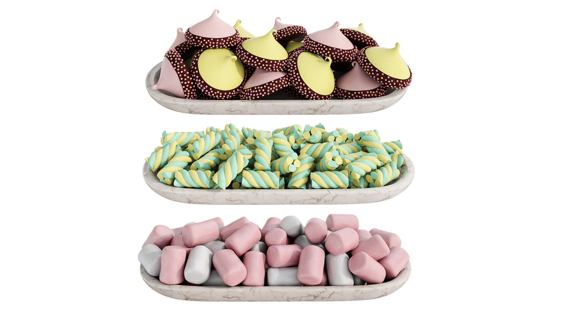 Candy Oval Bowls 3D Model - TurboSquid 2398982