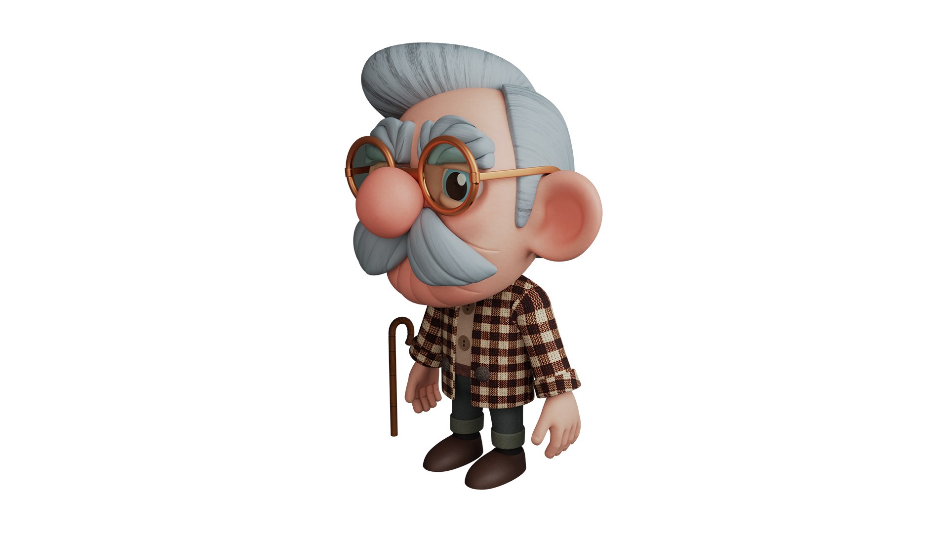 Grandfather Cartoon Character 3d Model 3D - TurboSquid 2230507