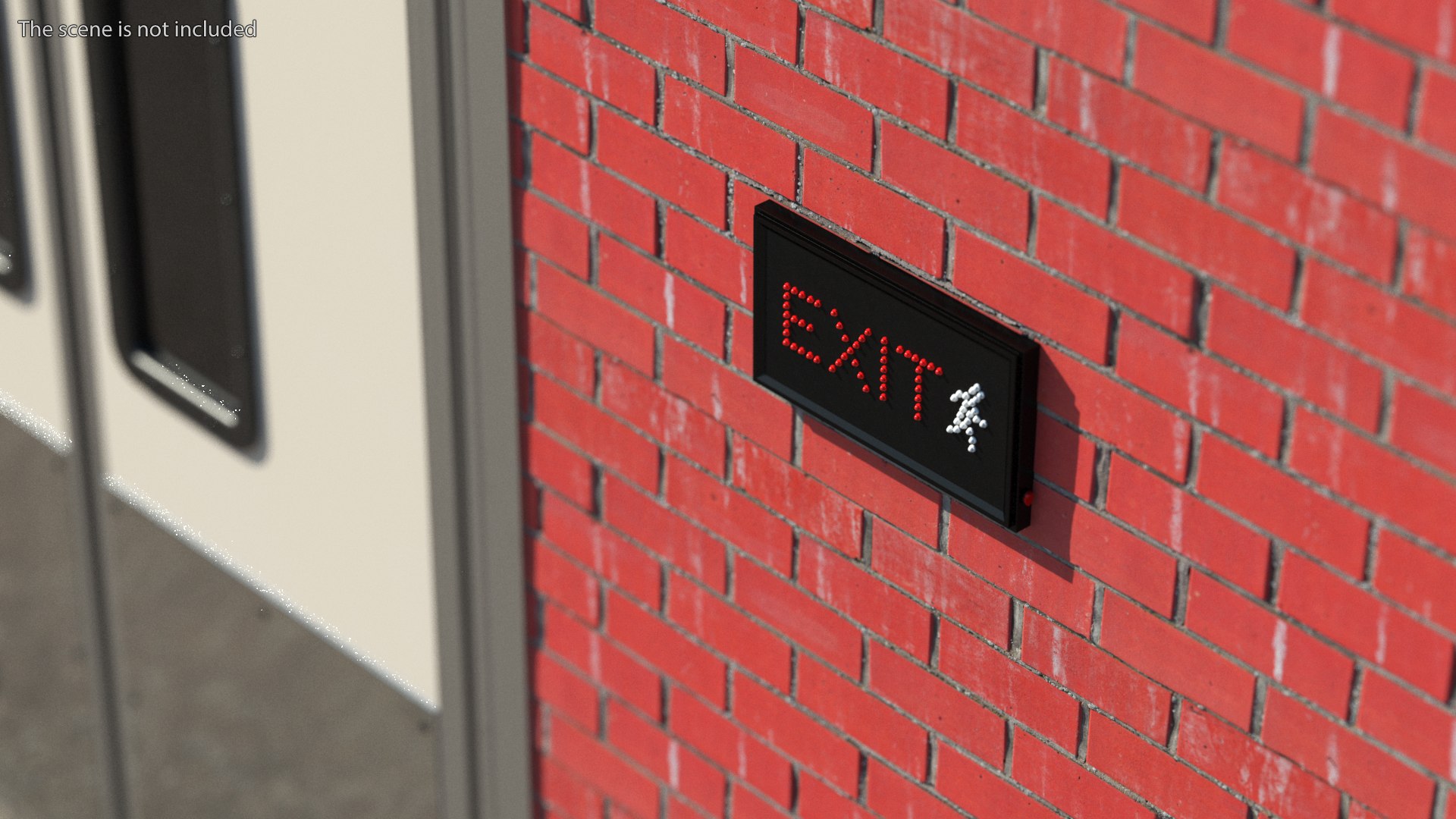 3D Exit Red LED Light Display OFF - TurboSquid 2111010