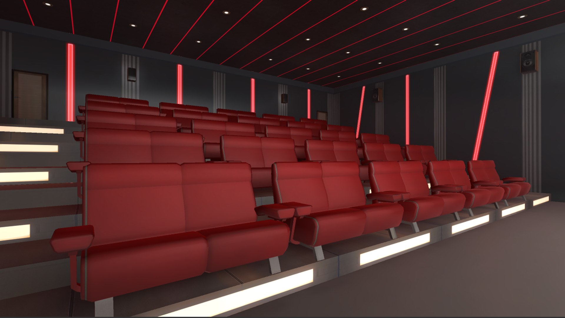 Modern Cinema Halls 8 Scenes 3D - TurboSquid 2394943