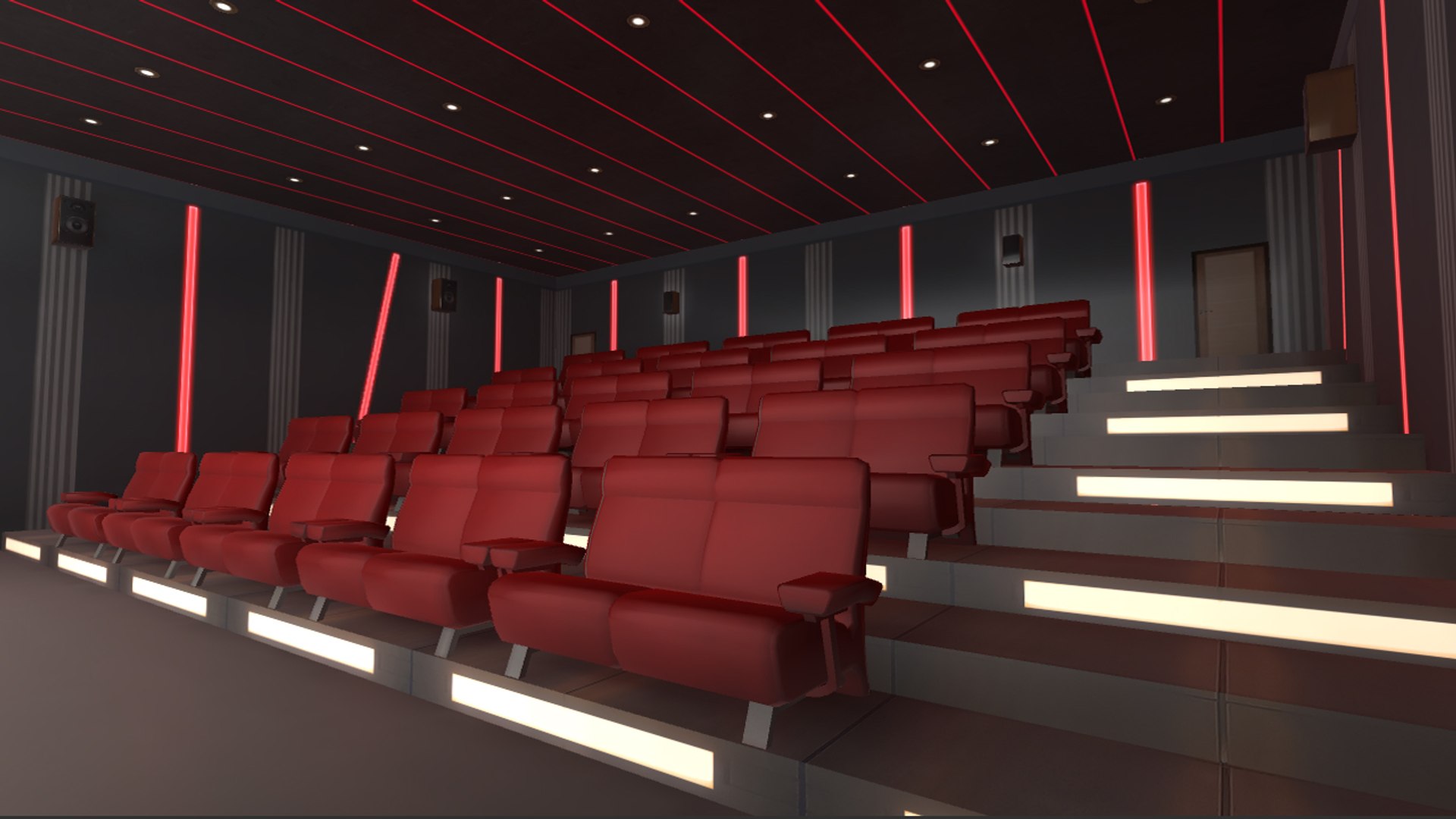 Modern Cinema Halls 8 Scenes 3D - TurboSquid 2394943