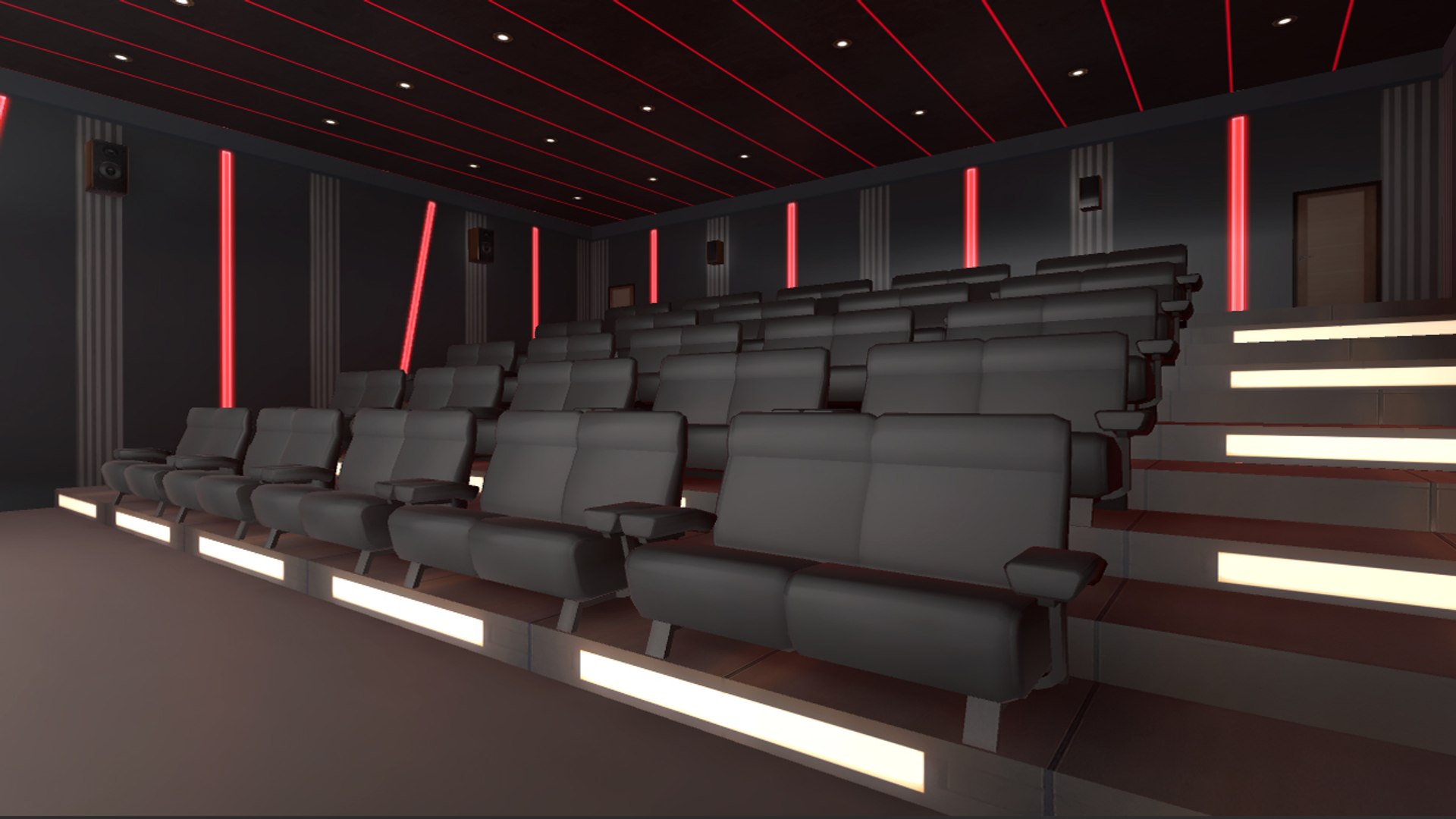 Modern Cinema Halls 8 Scenes 3D - TurboSquid 2394943