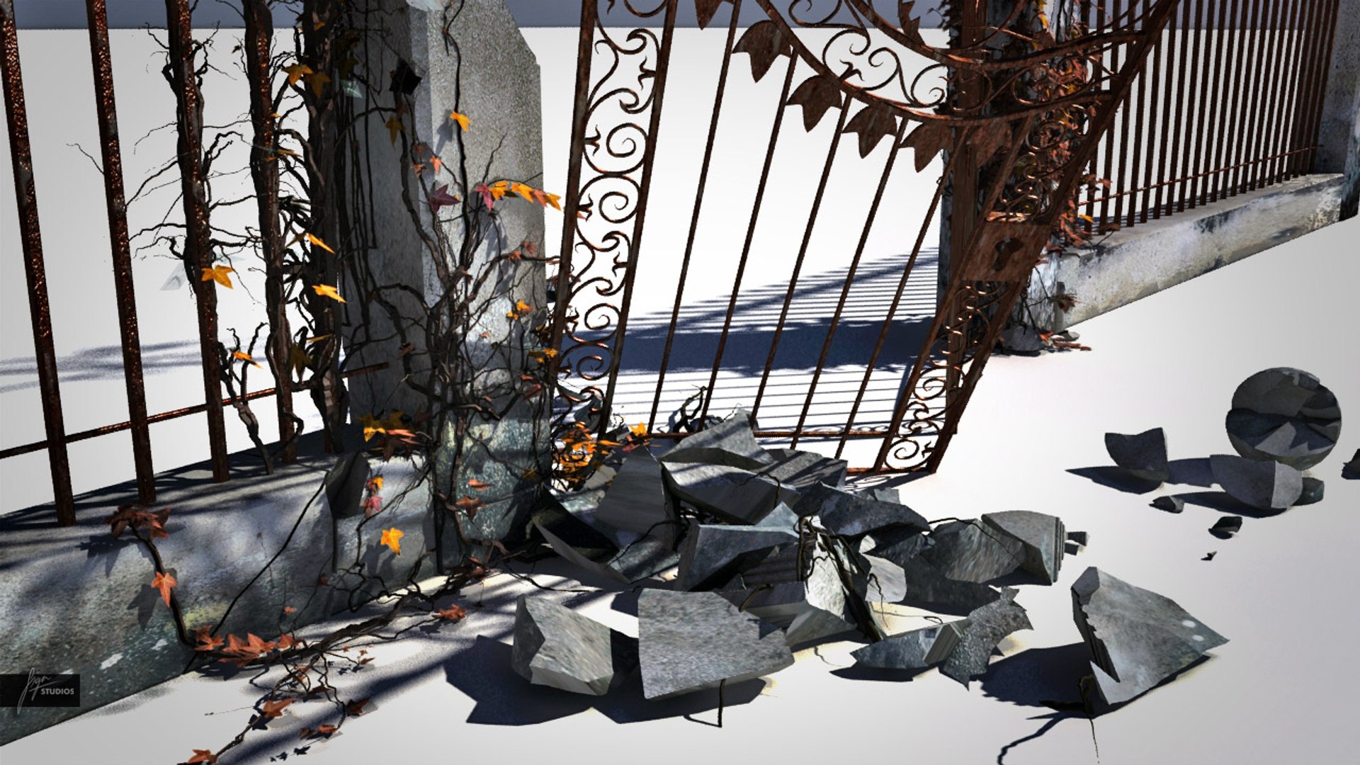 Old Broken Gate 3d Max