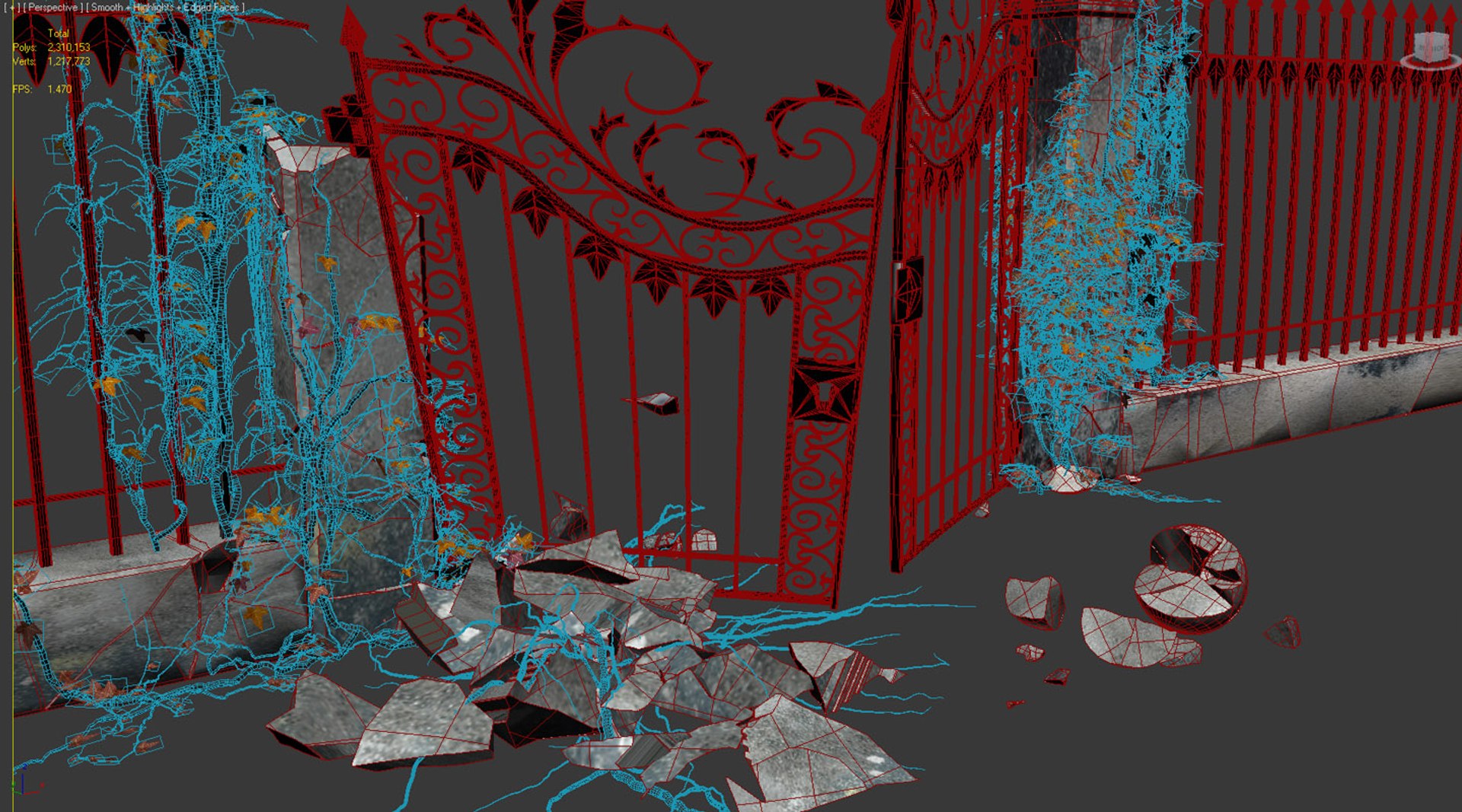 Old Broken Gate 3d Max
