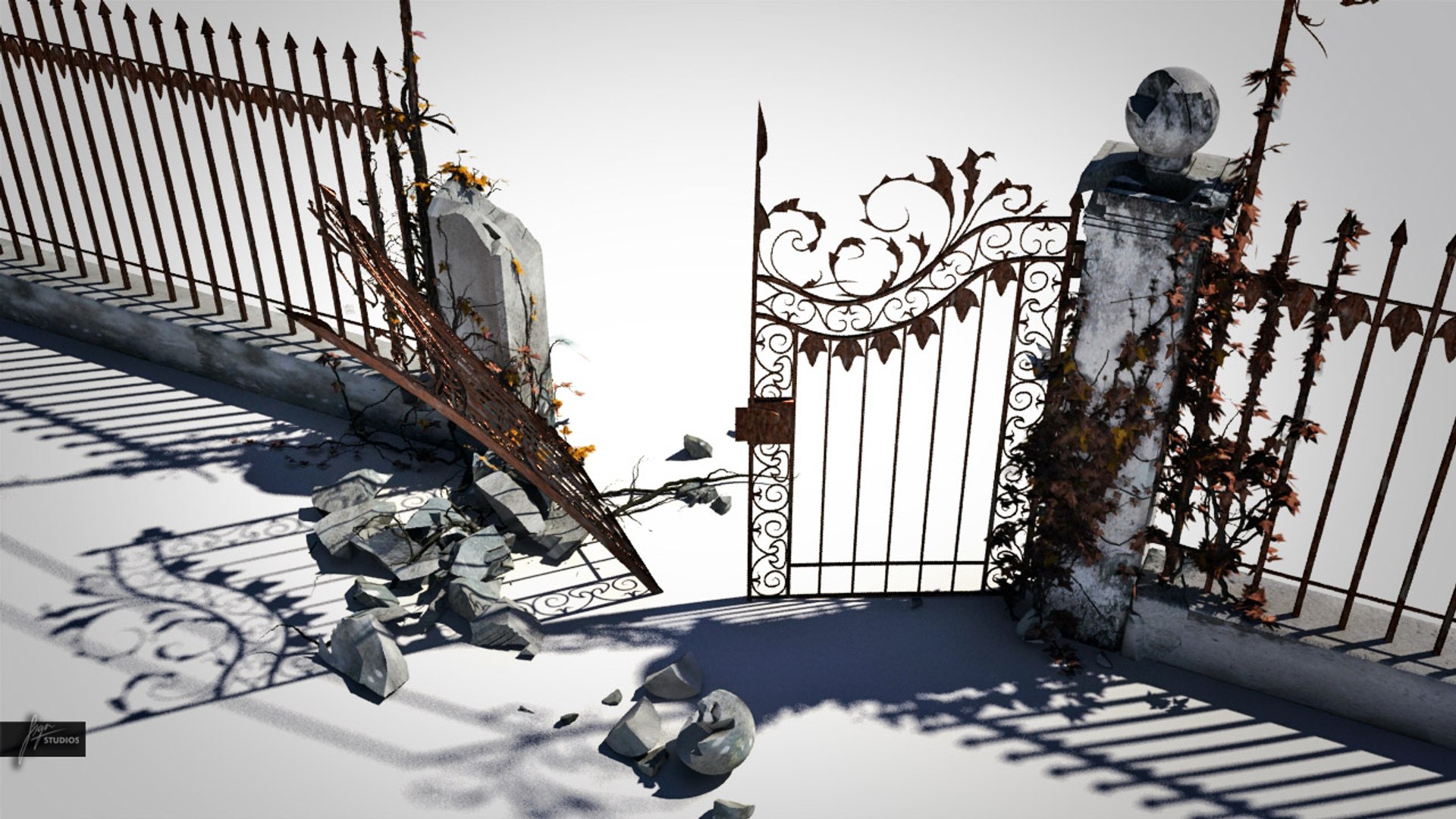 Old Broken Gate 3d Max