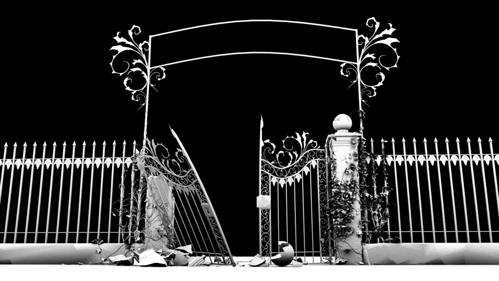 Old Broken Gate 3d Max