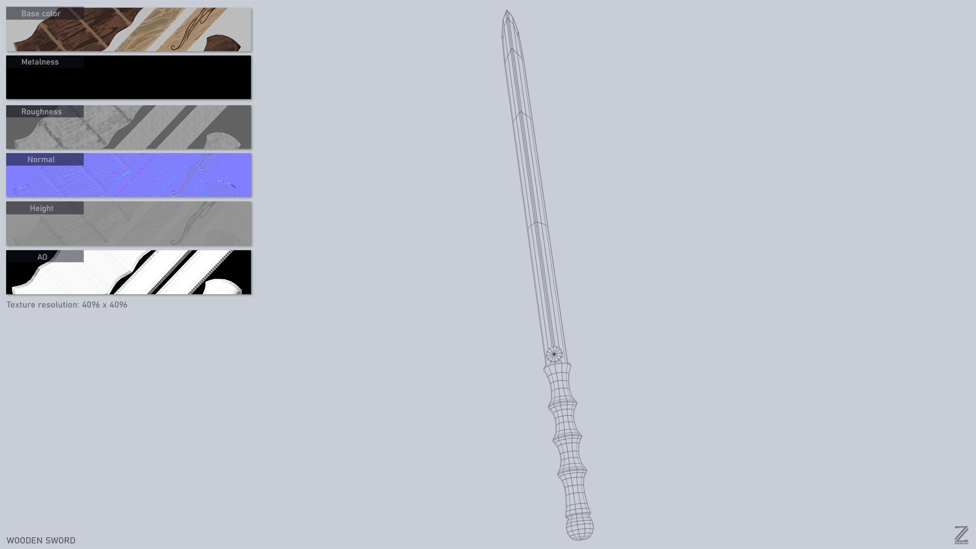 Wooden Sword 3D - TurboSquid 2221031