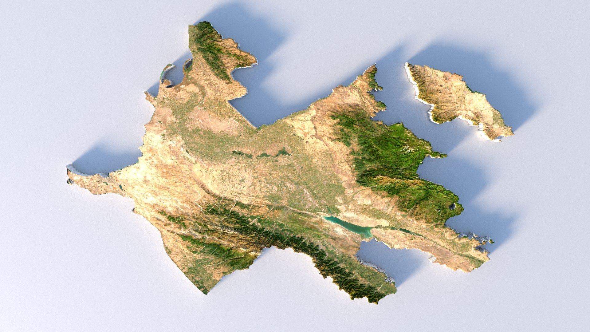 3D Azerbaijan Terrain Map - TurboSquid 2335437