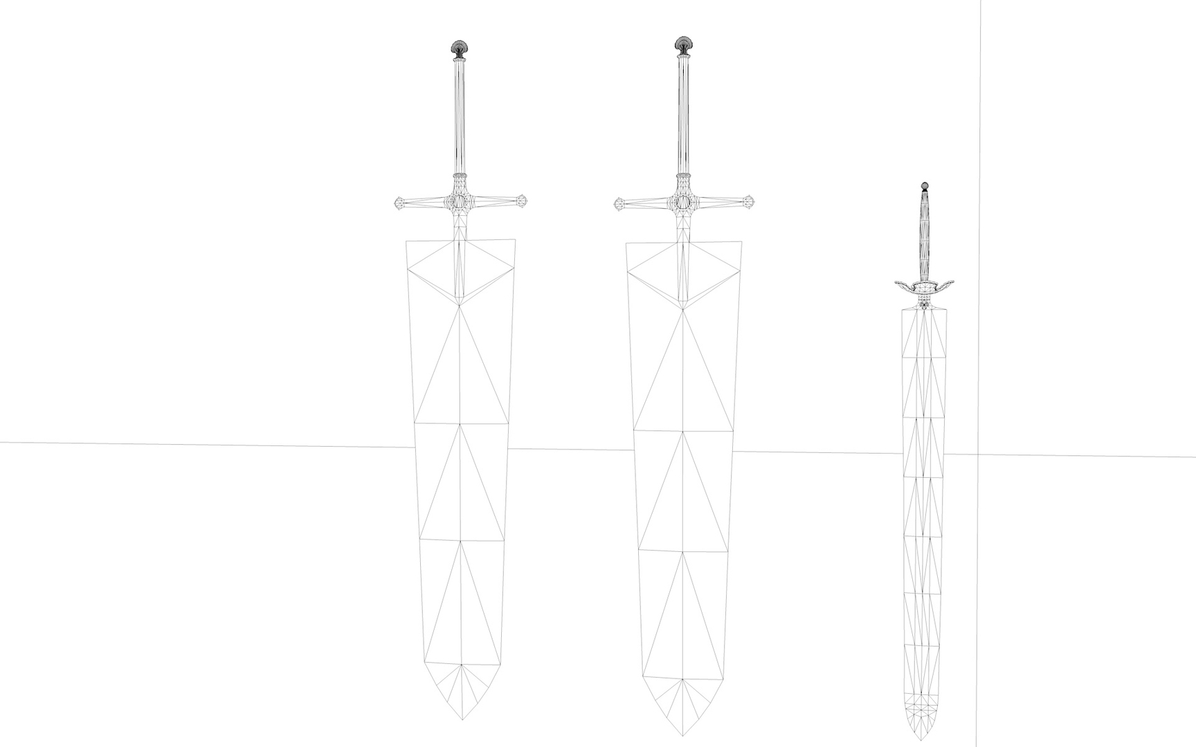 Asta swords - black 3D model - TurboSquid 1708392