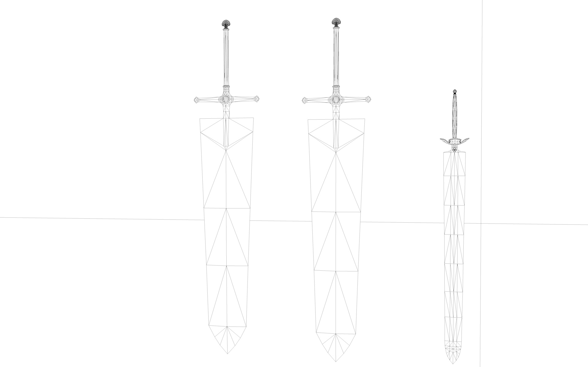 Asta swords - black 3D model - TurboSquid 1708392