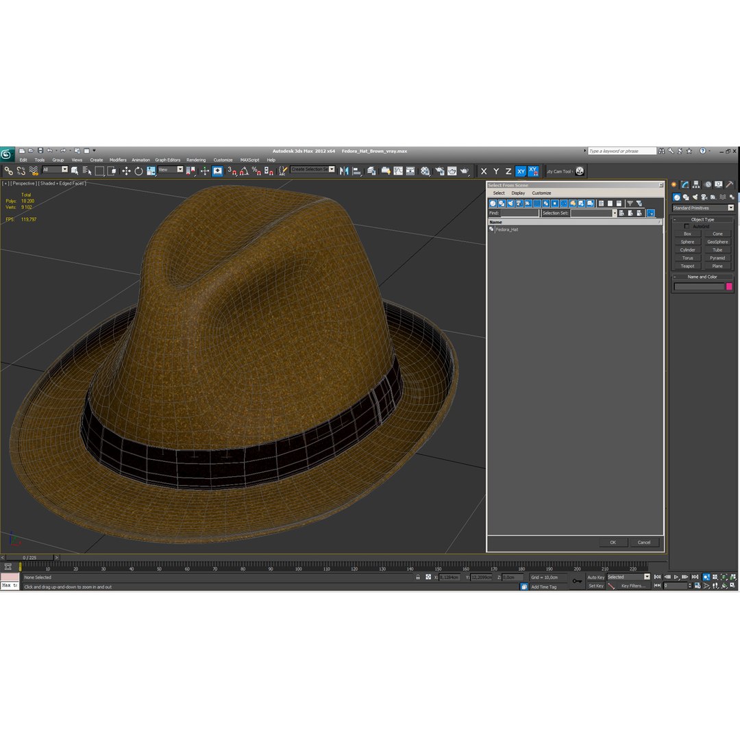 fedora hat brown 3d model