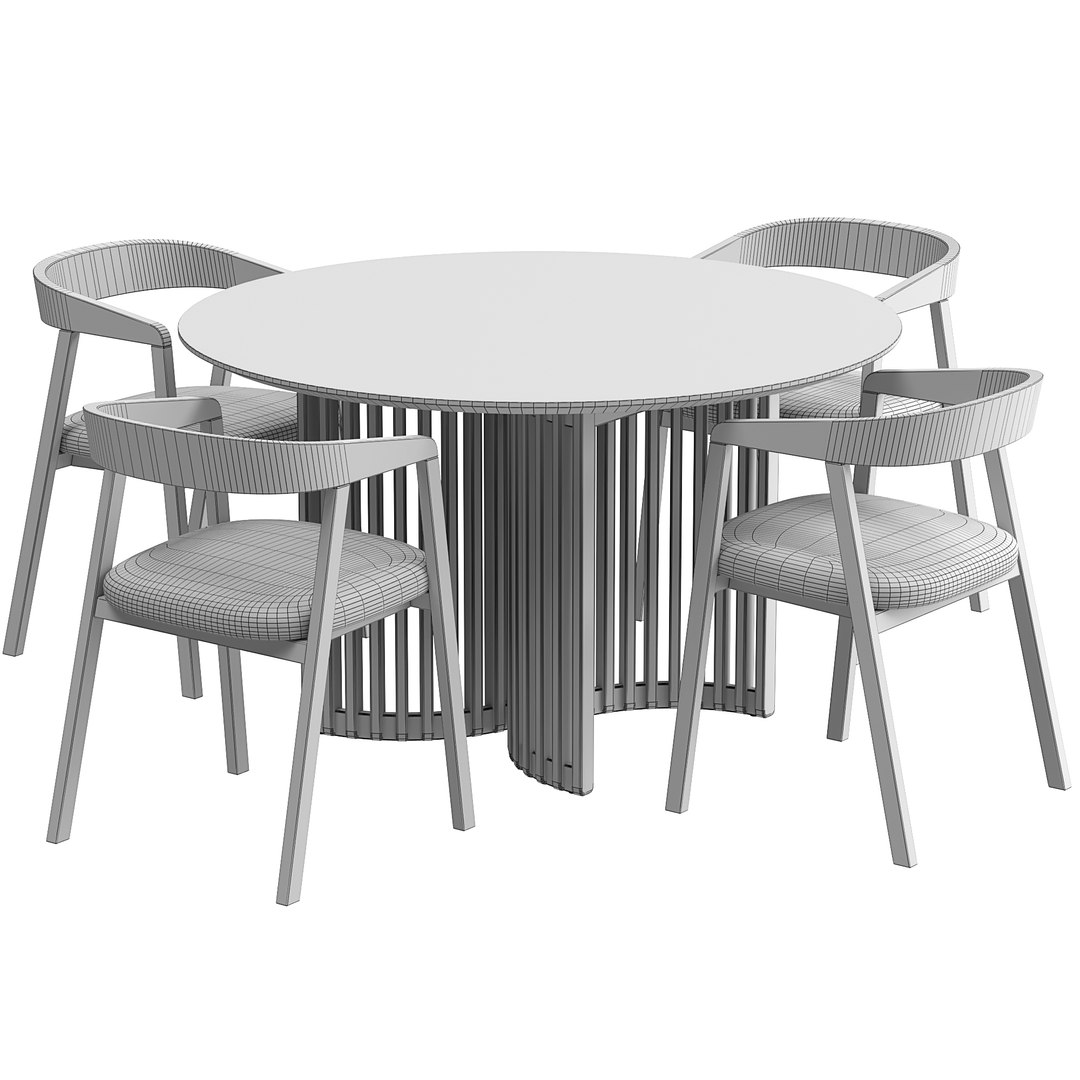 3D Model Table Zaragoza And Chair Placido Set - TurboSquid 1898099