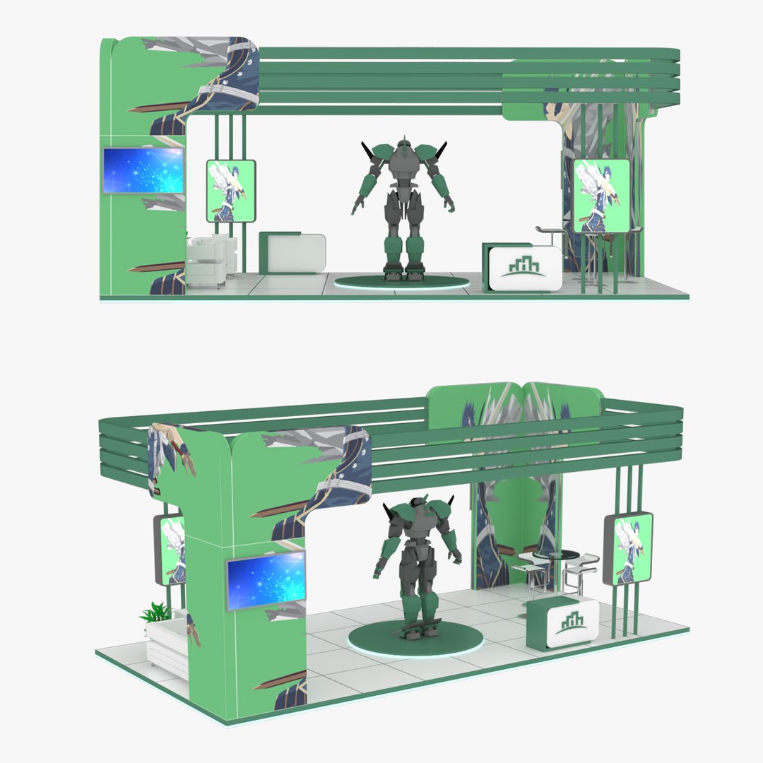 8x4 Booth For Gaming 3D Model - TurboSquid 2269717
