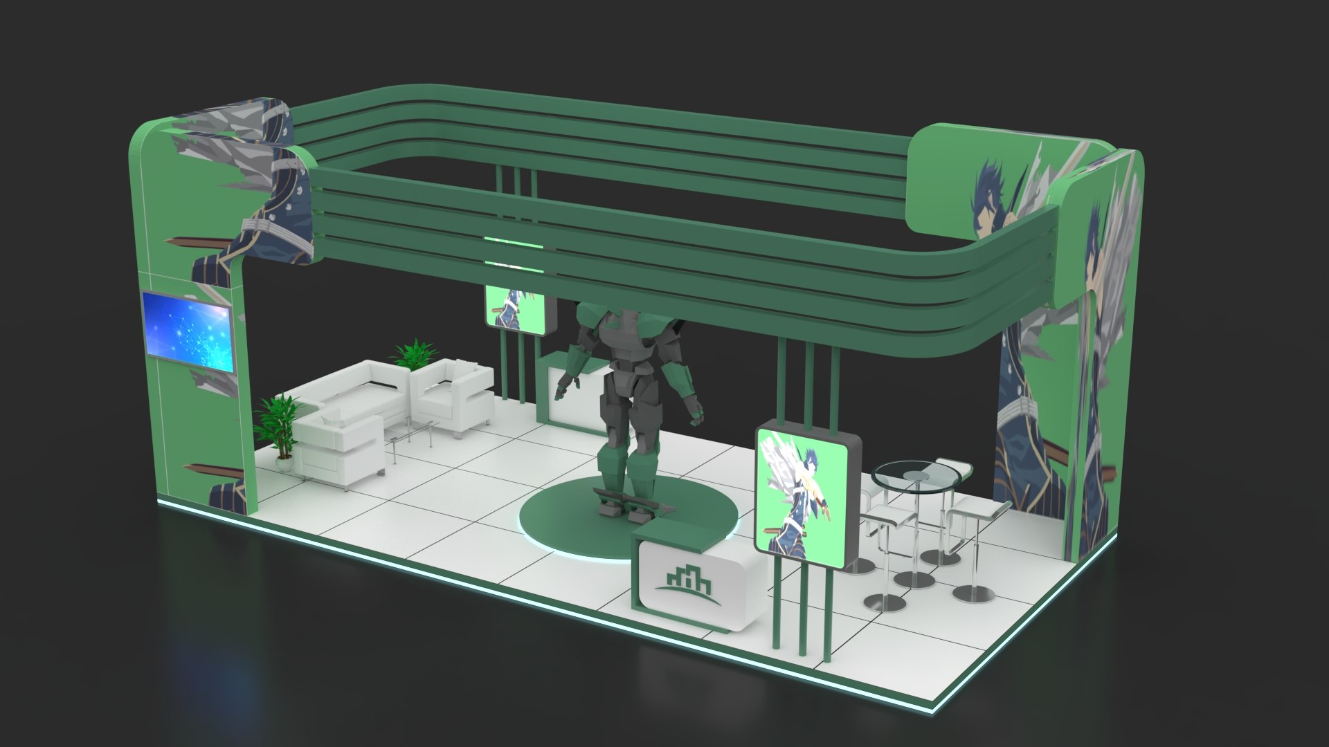 8x4 Booth For Gaming 3D Model - TurboSquid 2269717