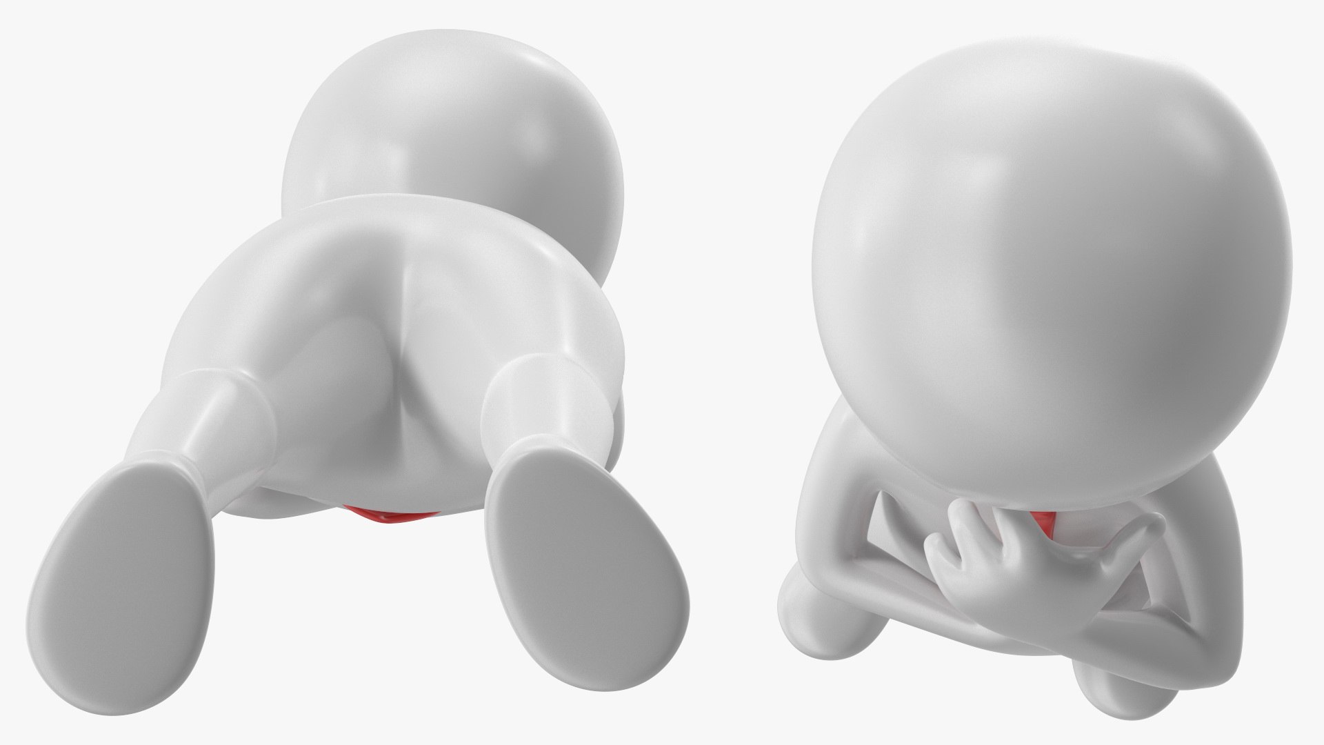 3D Thinking Stickman With Red Tie - TurboSquid 1893527