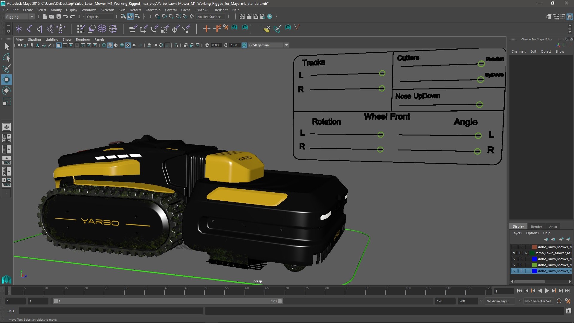 3D Yarbo Lawn Mower M1 Working Rigged For Maya - TurboSquid 2192525