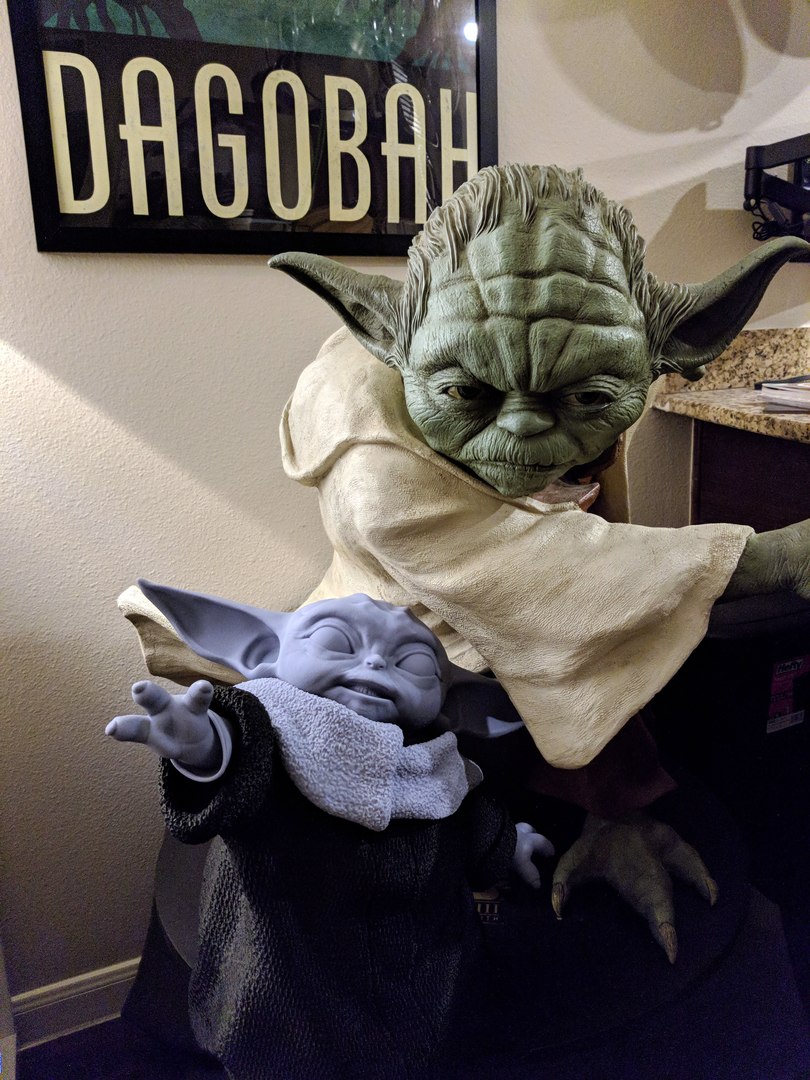 3D GROGU - Baby Yoda Using The Force - With Cup - PACK Model - TurboSquid 2279132