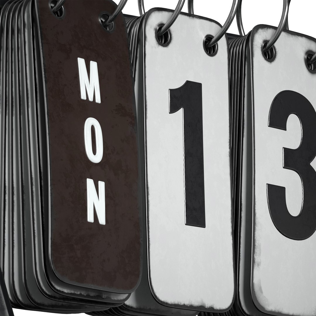 3D Metal Swing Calendar Plate On A Spring Model - TurboSquid 2212520