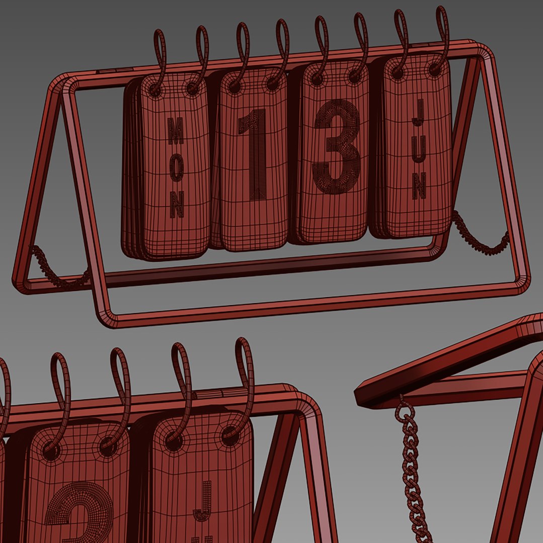 3D Metal Swing Calendar Plate On A Spring Model - TurboSquid 2212520