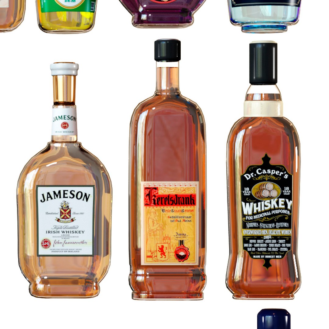 Bottles Strong Alcohol 3D Model - TurboSquid 1591809