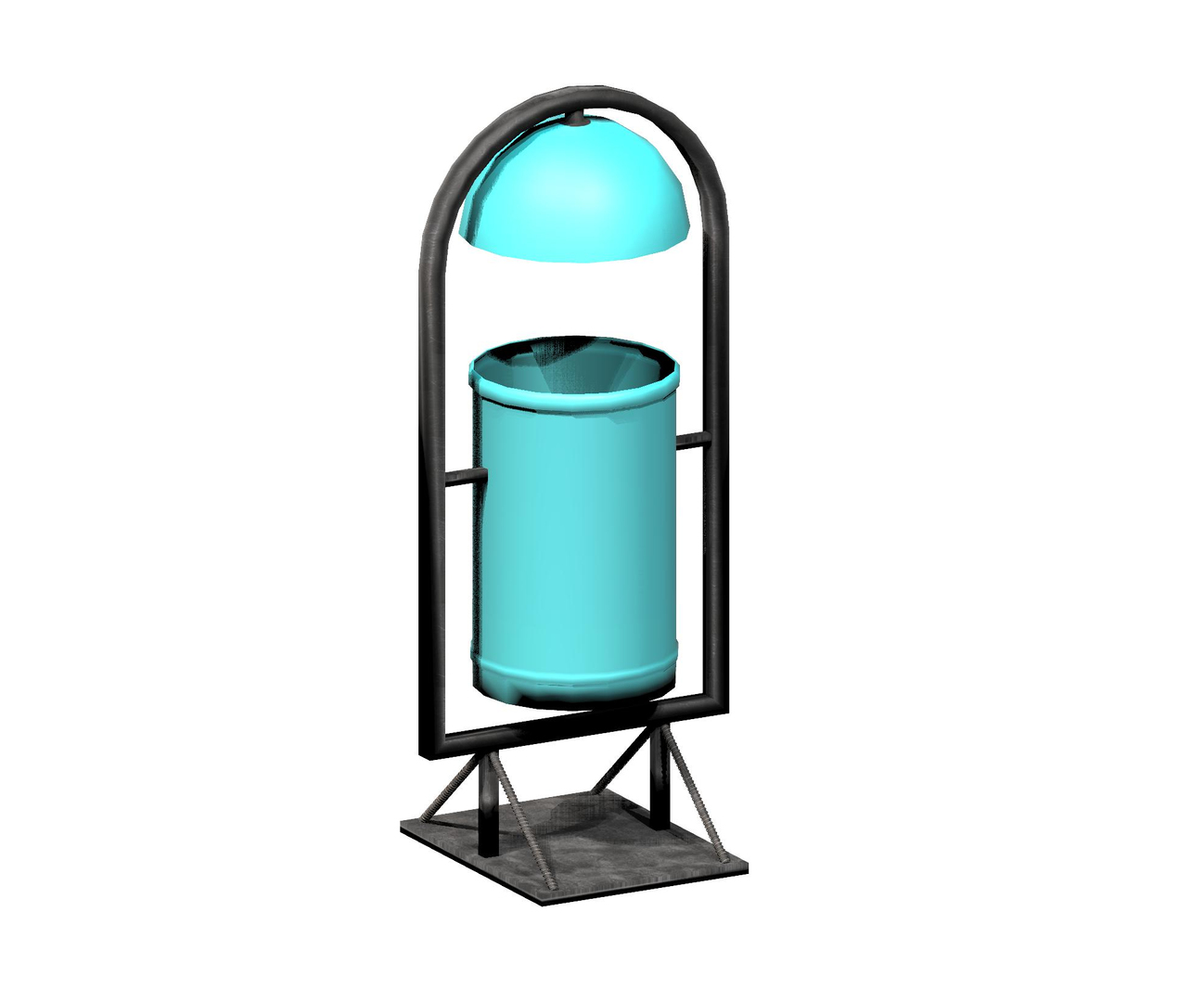 3D Turquoise Circular Cage Type Trash Can With Tap Cover - TurboSquid ...