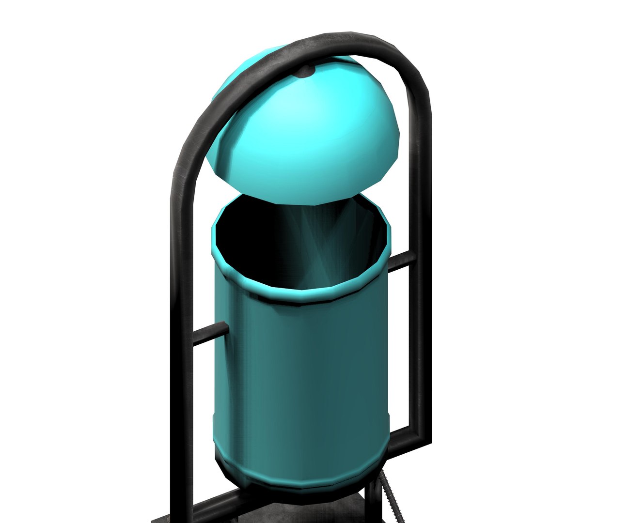 3D Turquoise Circular Cage Type Trash Can With Tap Cover - TurboSquid ...