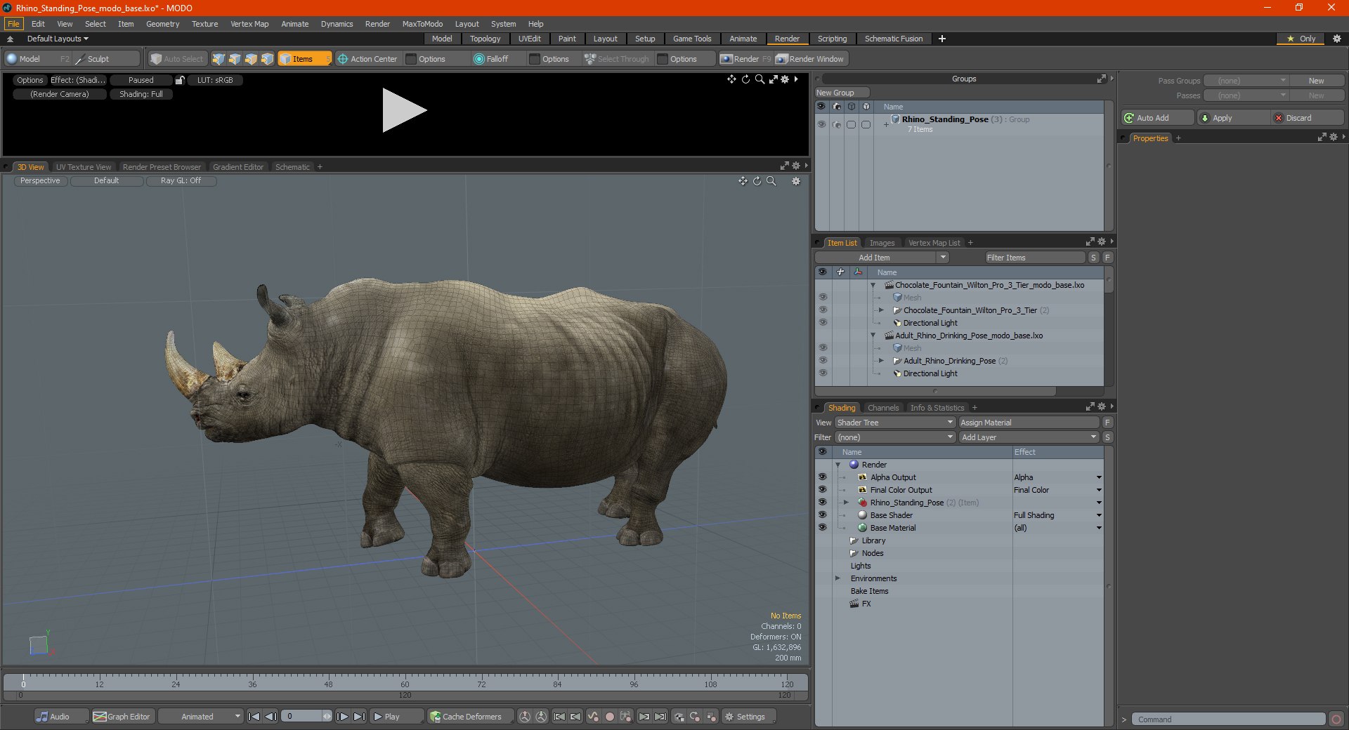 3D rhino standing pose model - TurboSquid 1675776