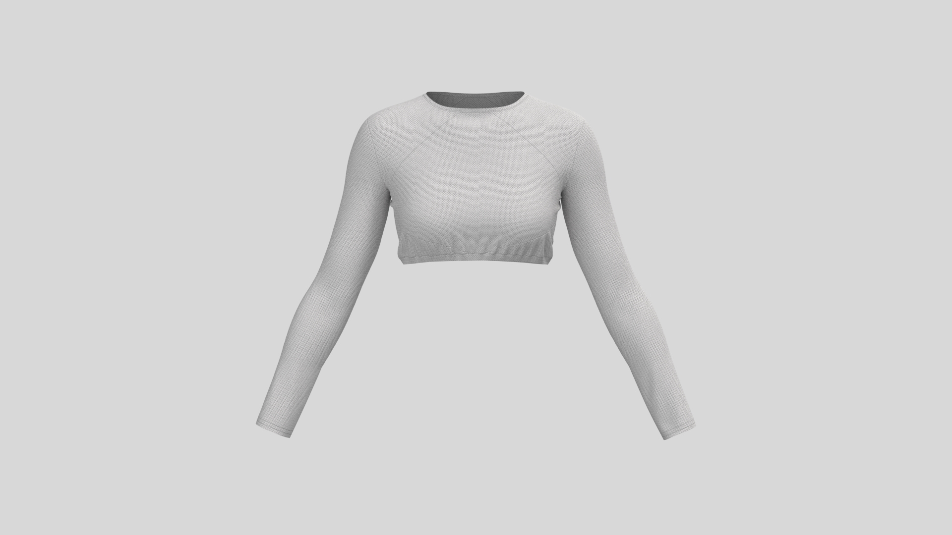 Slim Fit Long Sleeve Crop Top 3D Model - TurboSquid 1927415