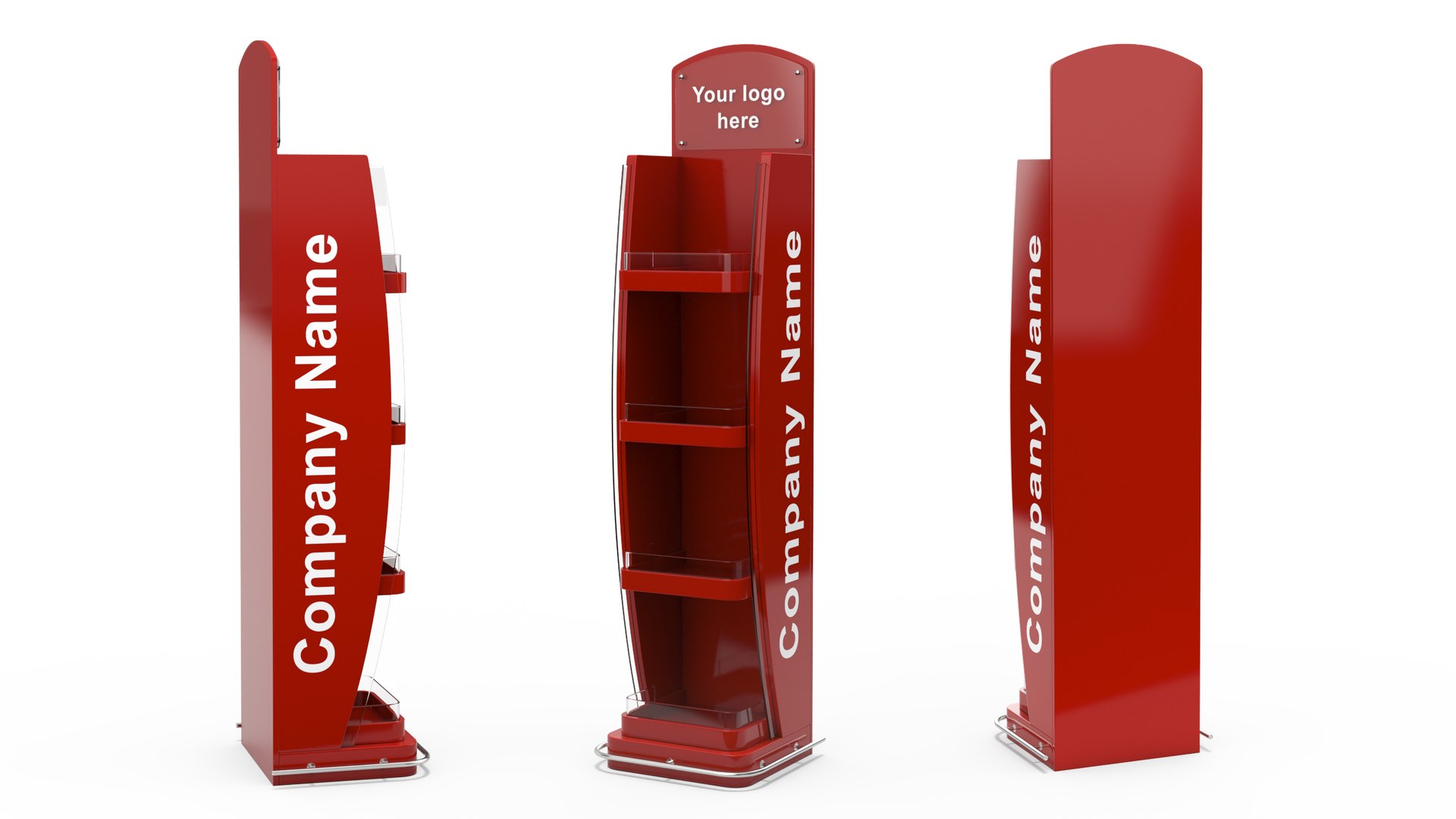 3D Red Floor Display Stand Mockup - TurboSquid 2098278