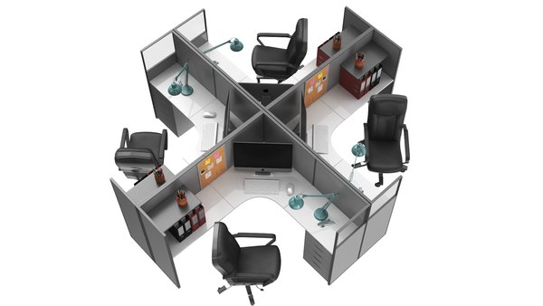3D real office cubicle - TurboSquid 1445081