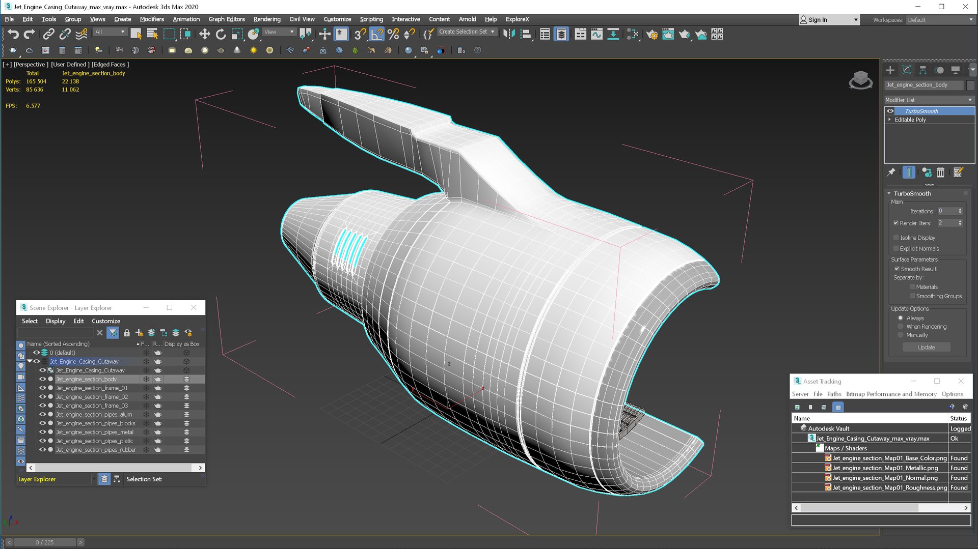 Jet Engine Casing Cutaway 3D Model - TurboSquid 2381031