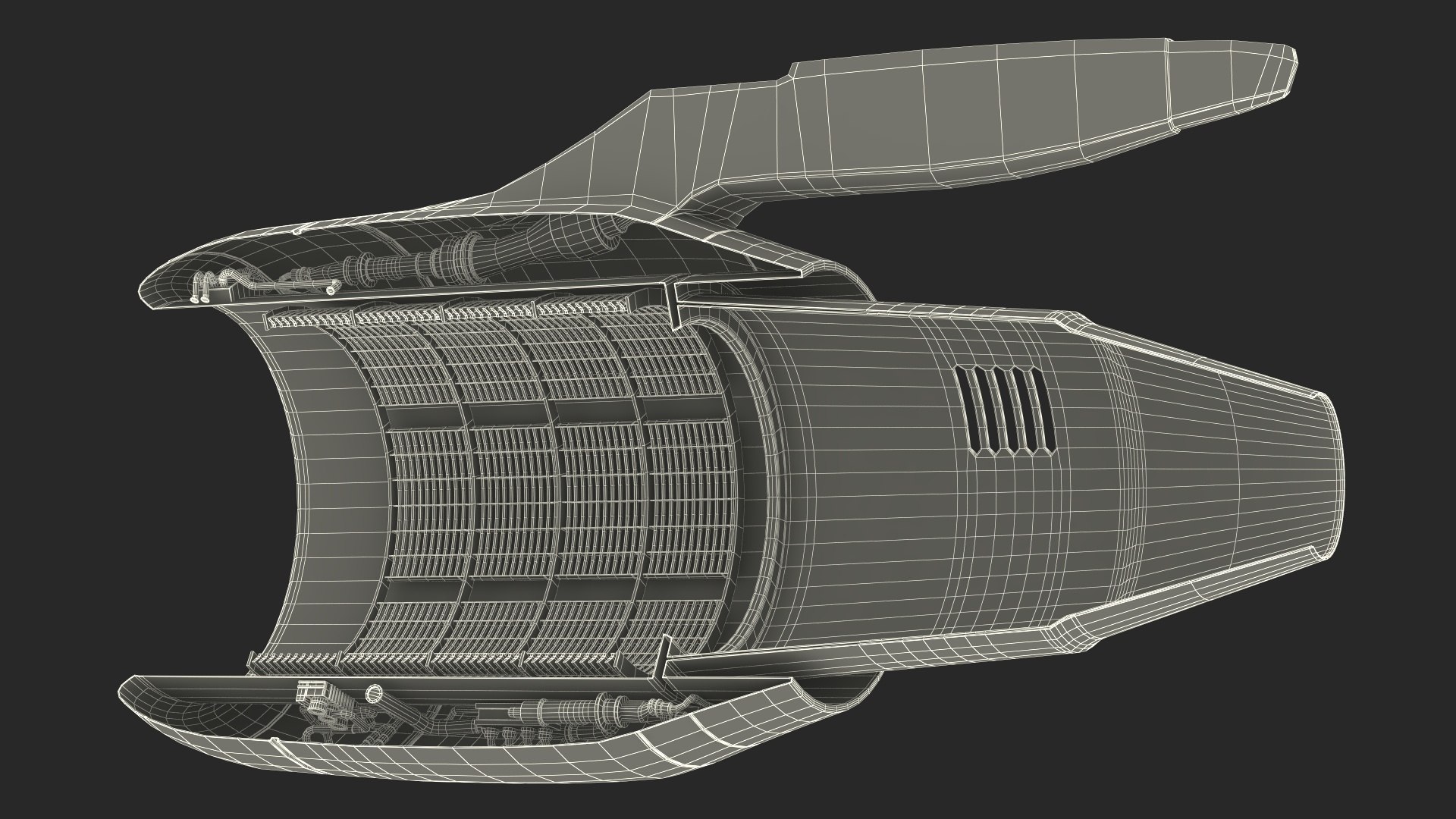 Jet Engine Casing Cutaway 3D Model - TurboSquid 2381031