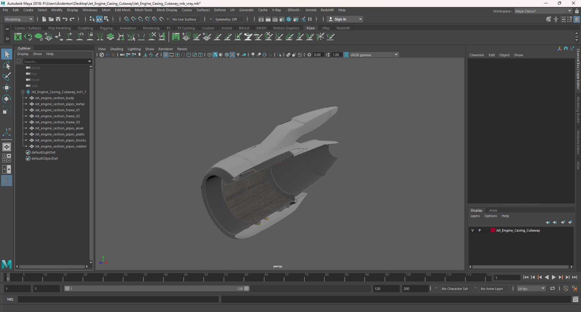 Jet Engine Casing Cutaway 3D Model - TurboSquid 2381031