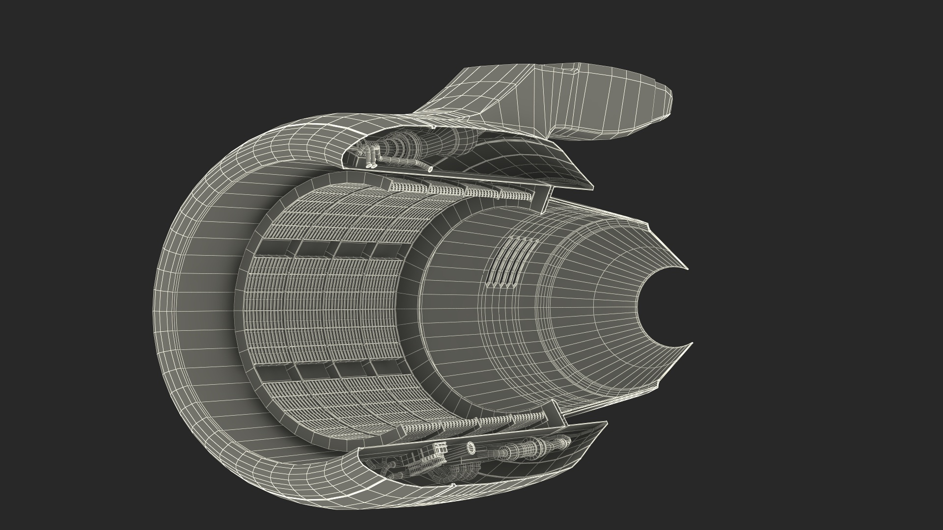 Jet Engine Casing Cutaway 3D Model - TurboSquid 2381031