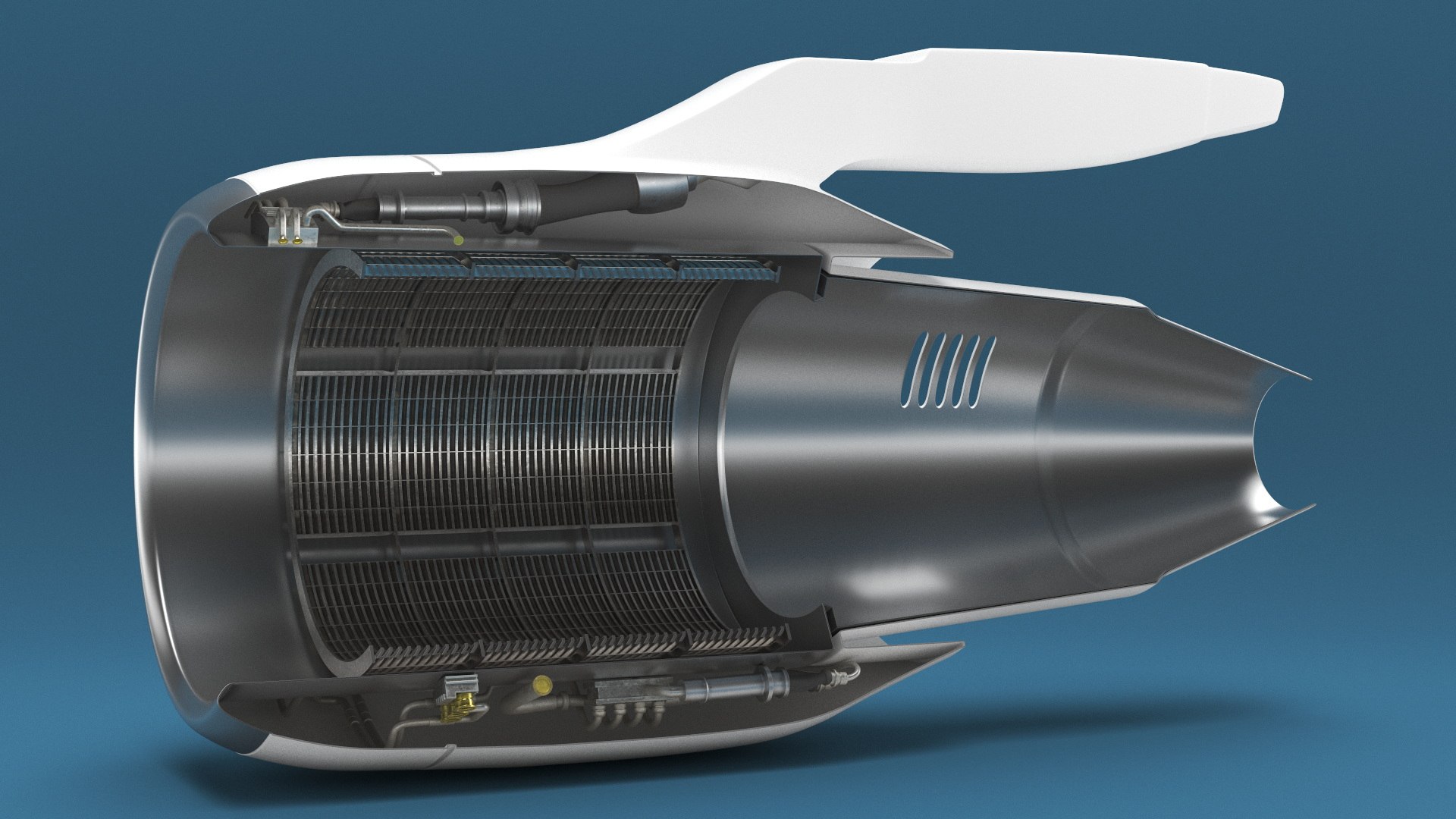 Jet Engine Casing Cutaway 3D Model - TurboSquid 2381031