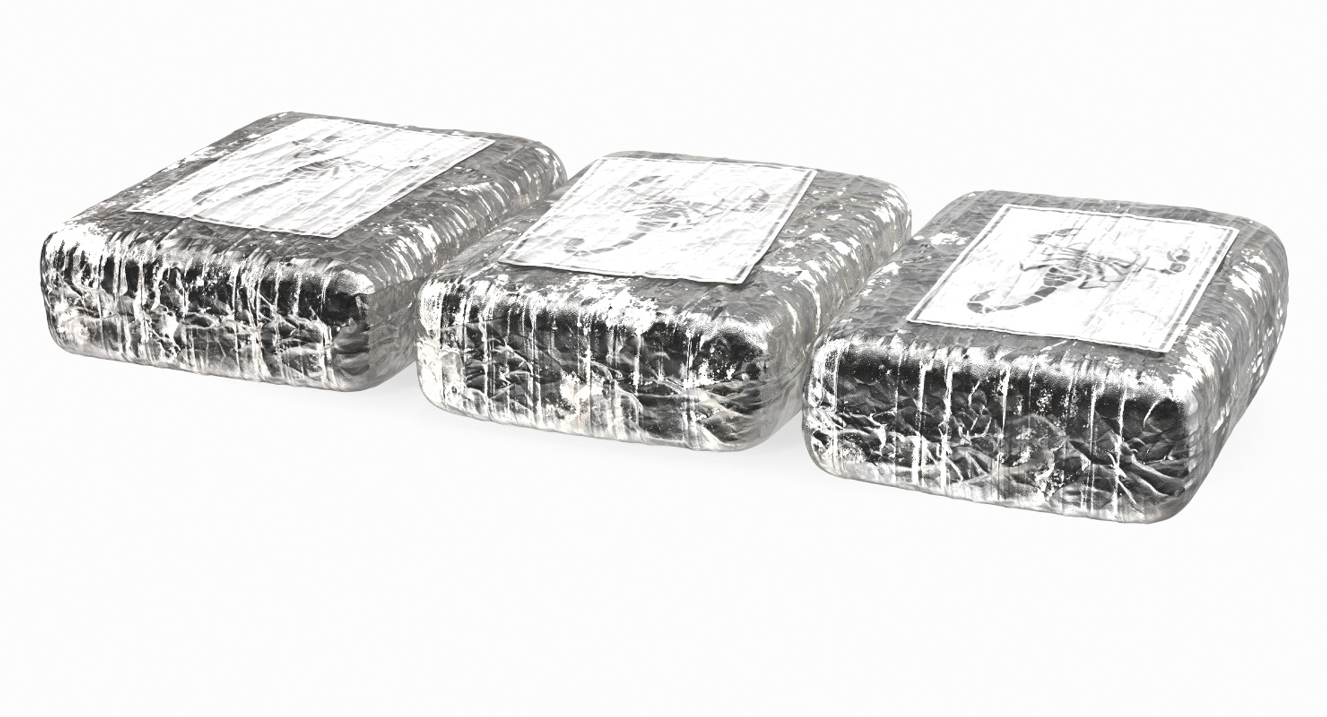 Bricks Cocaine Wrapped Foil 3D - TurboSquid 1396095