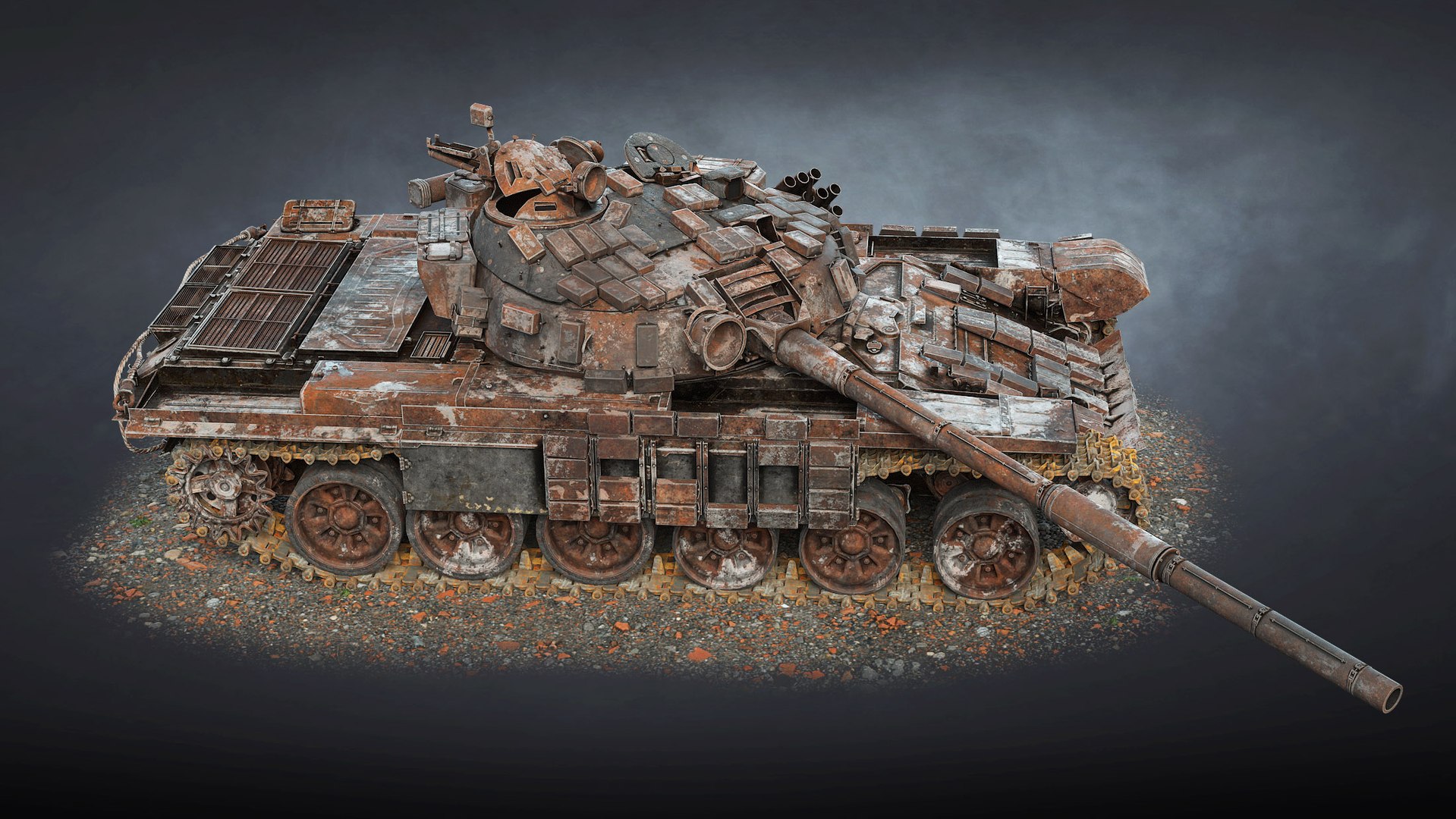 3D T-72B Tank Destroyed Model - TurboSquid 2179161